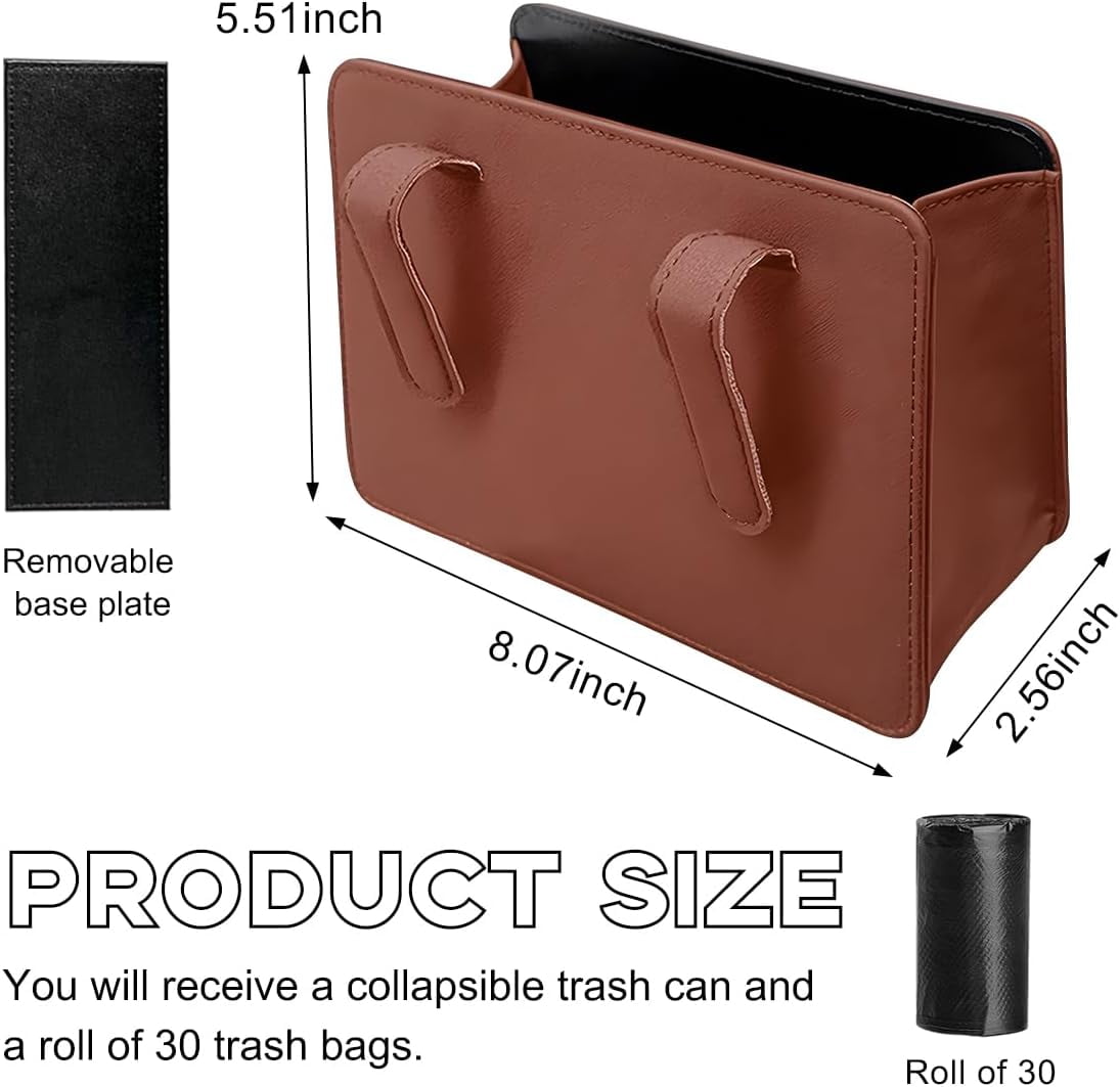 Myst Design Car Trash Can, Foldable Leather Car Garbage Organizer ...
