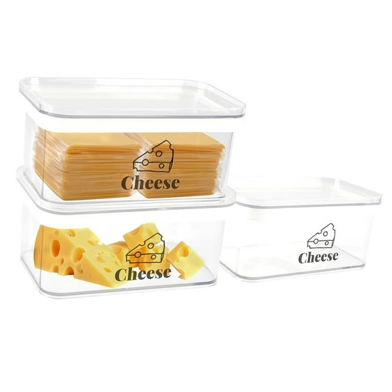 Myst Design Cheese Container for Refrigerator 3 Pack, Shredded Cheese ...