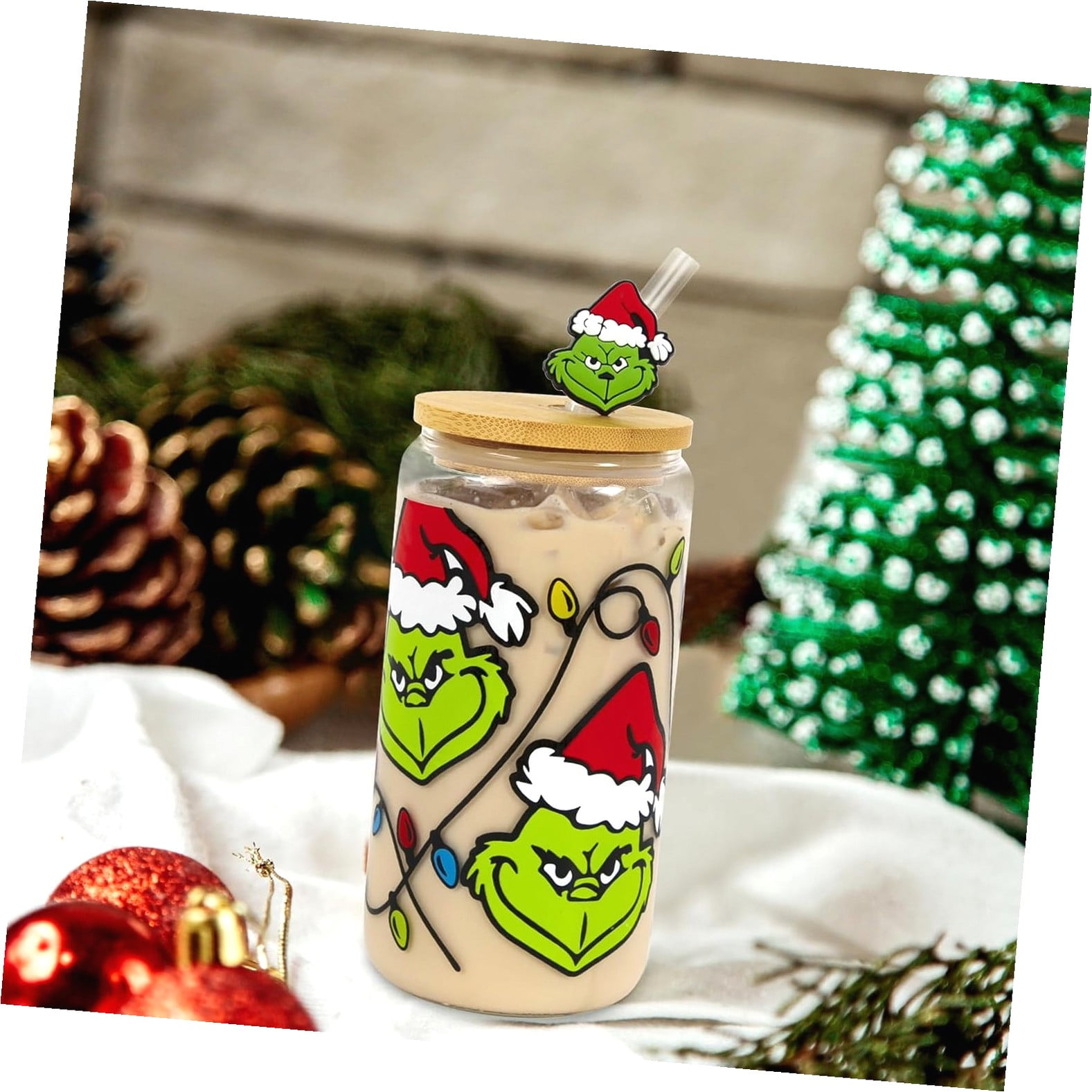 Myst Design Christmas Can Cup, 18oz Holiday Iced Beverage Container ...