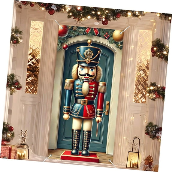 Myst Design Christmas Door Cover Soldier Festive Nutcrackers Standing ...