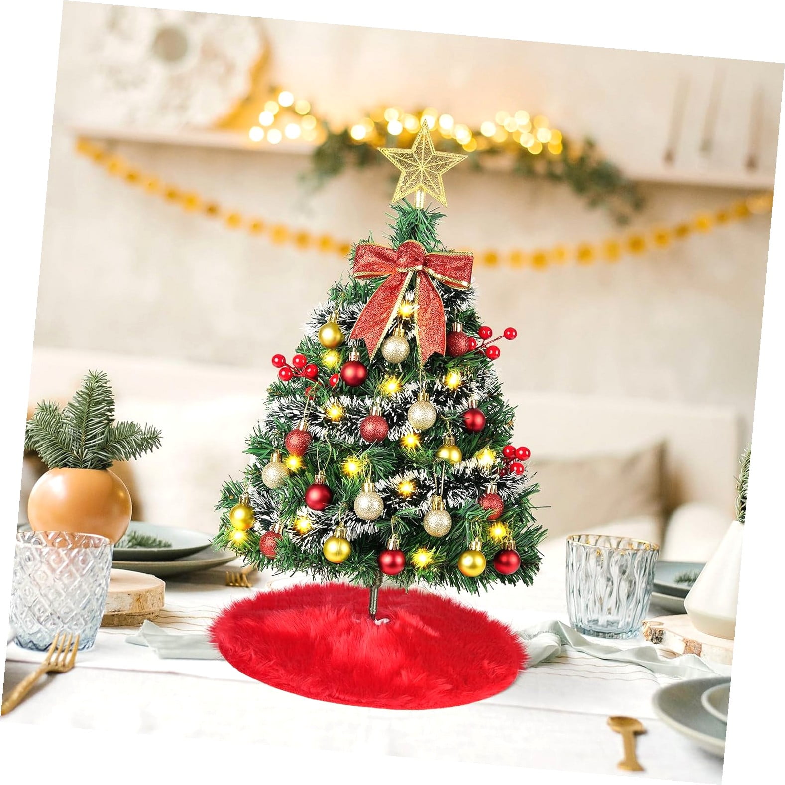 Myst Design Christmas Tree with 40 Lights, 2 FT Tabletop Tree with 20 ...