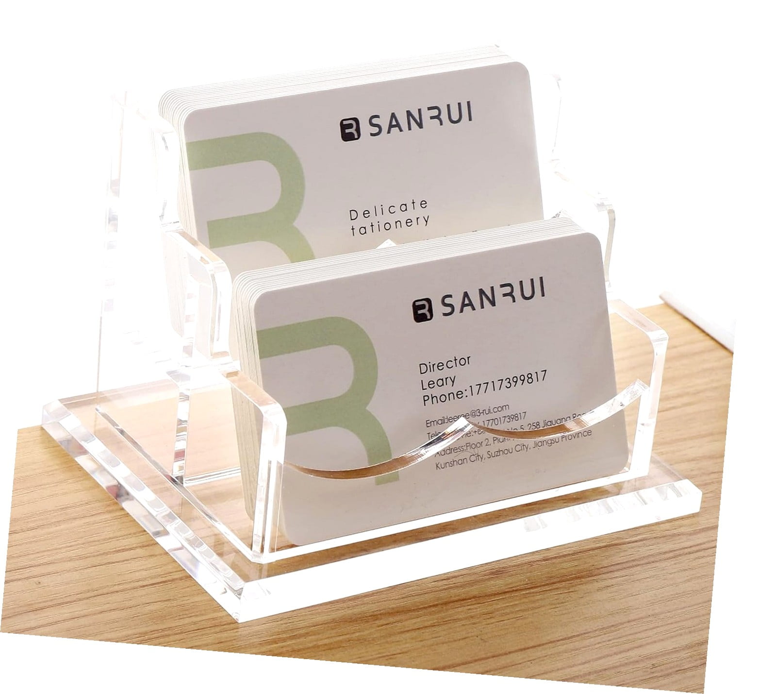 Myst Design Clear Acrylic 2-Tier – 2-Slot Desk Organizer for Office ...