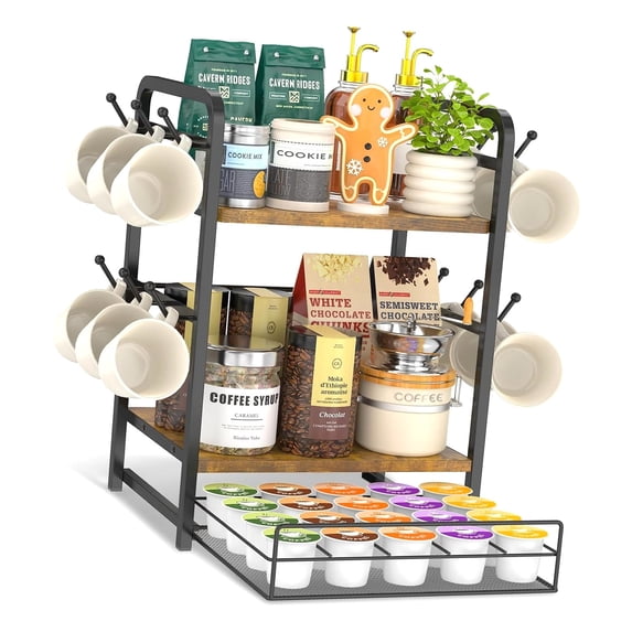 Myst Design Coffee Organizer Station Mug Holder for Countertop, 3 Tier ...