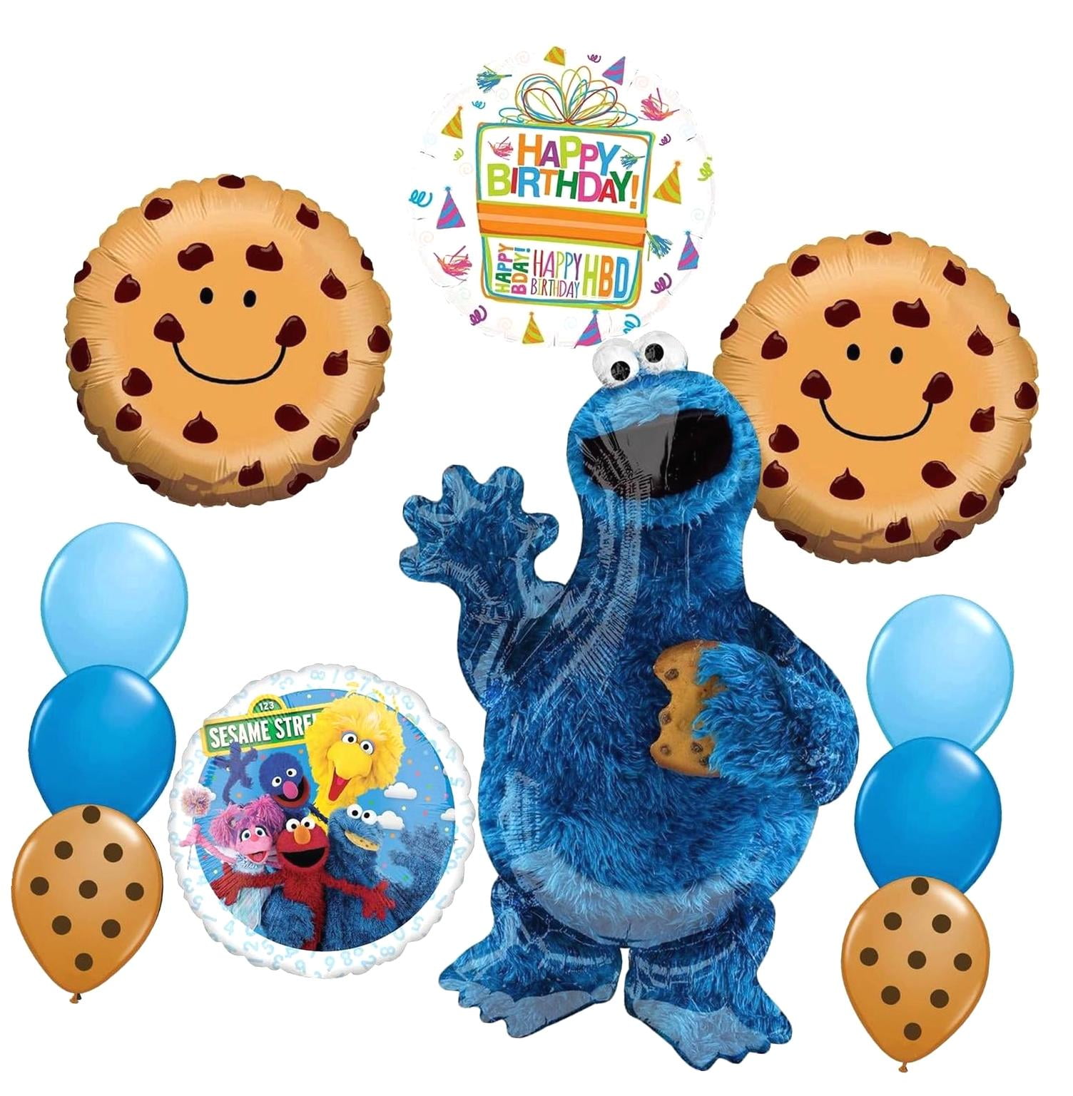 Myst Design Cookie Monster Birthday Celebration Balloon Decorations ...
