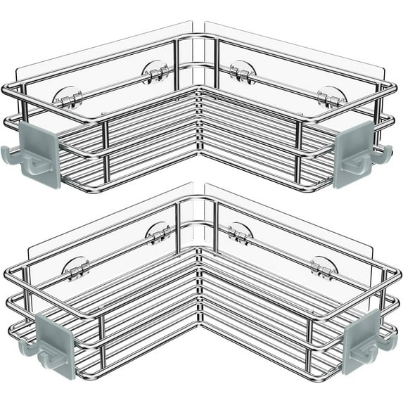 Myst Design Corner Shower Shelves Steel, Adhesive Shower Caddy Basket ...