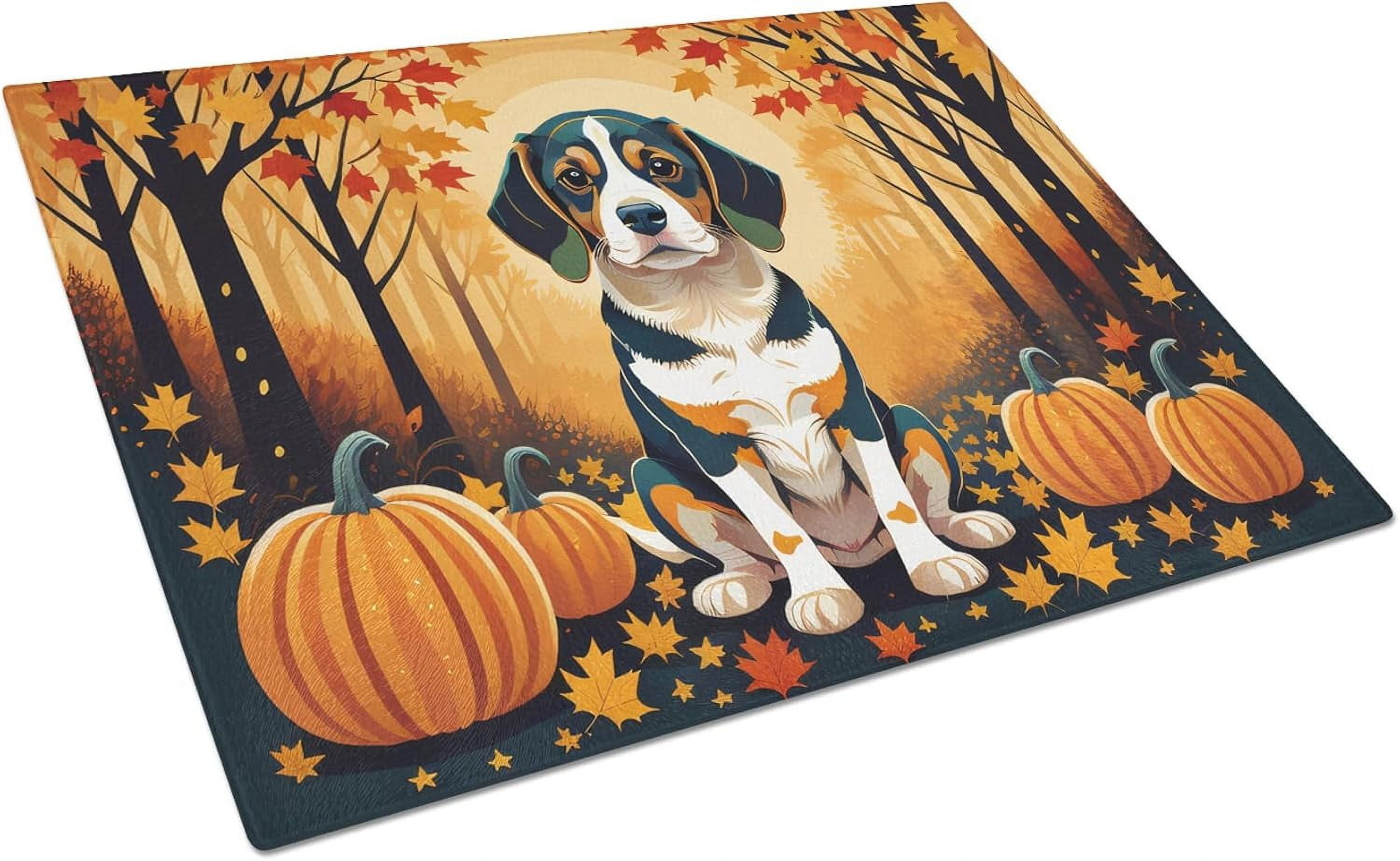 Myst Design DAC1014LCB Beagle Fall Glass Cutting Board Large Decorative ...