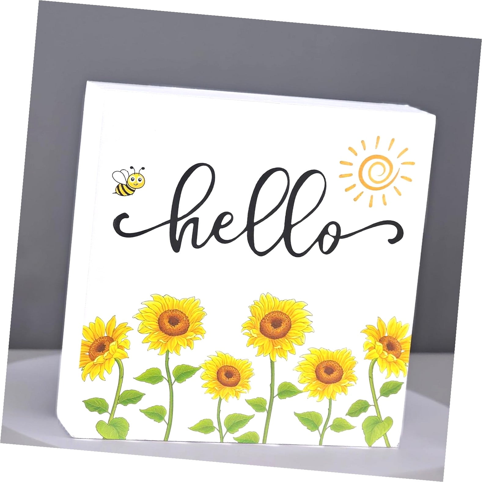 Myst Design Decor Decorations for Hello Sunflower Wood Box Sign Wooden ...