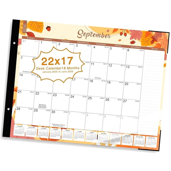 Myst Design Desk Calendar 2025-2026 18-Month Large Calendar July 2025 ...
