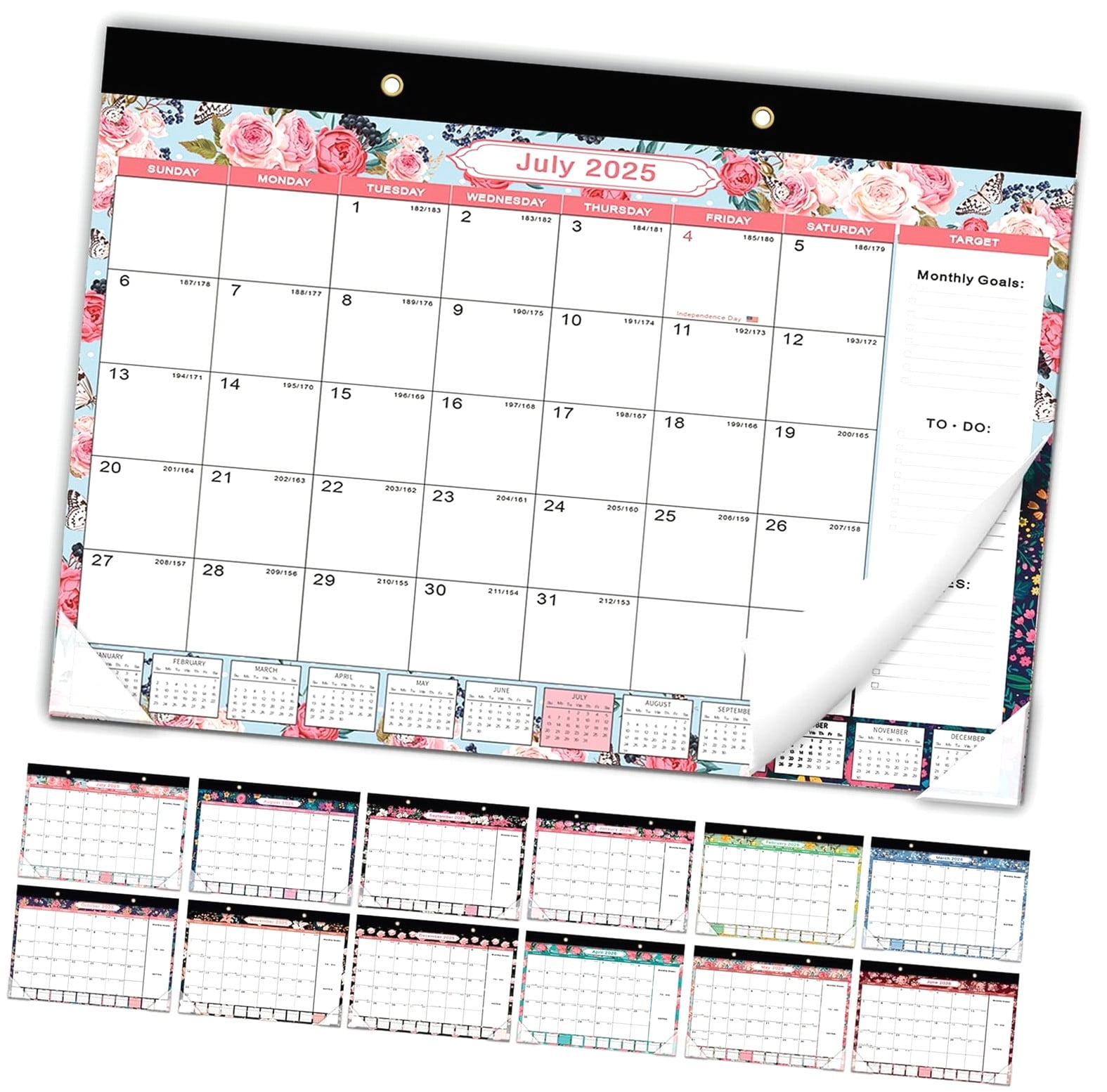 Myst Design Desk Calendar 2025-2026, 18 Months Calendar Runs from July ...