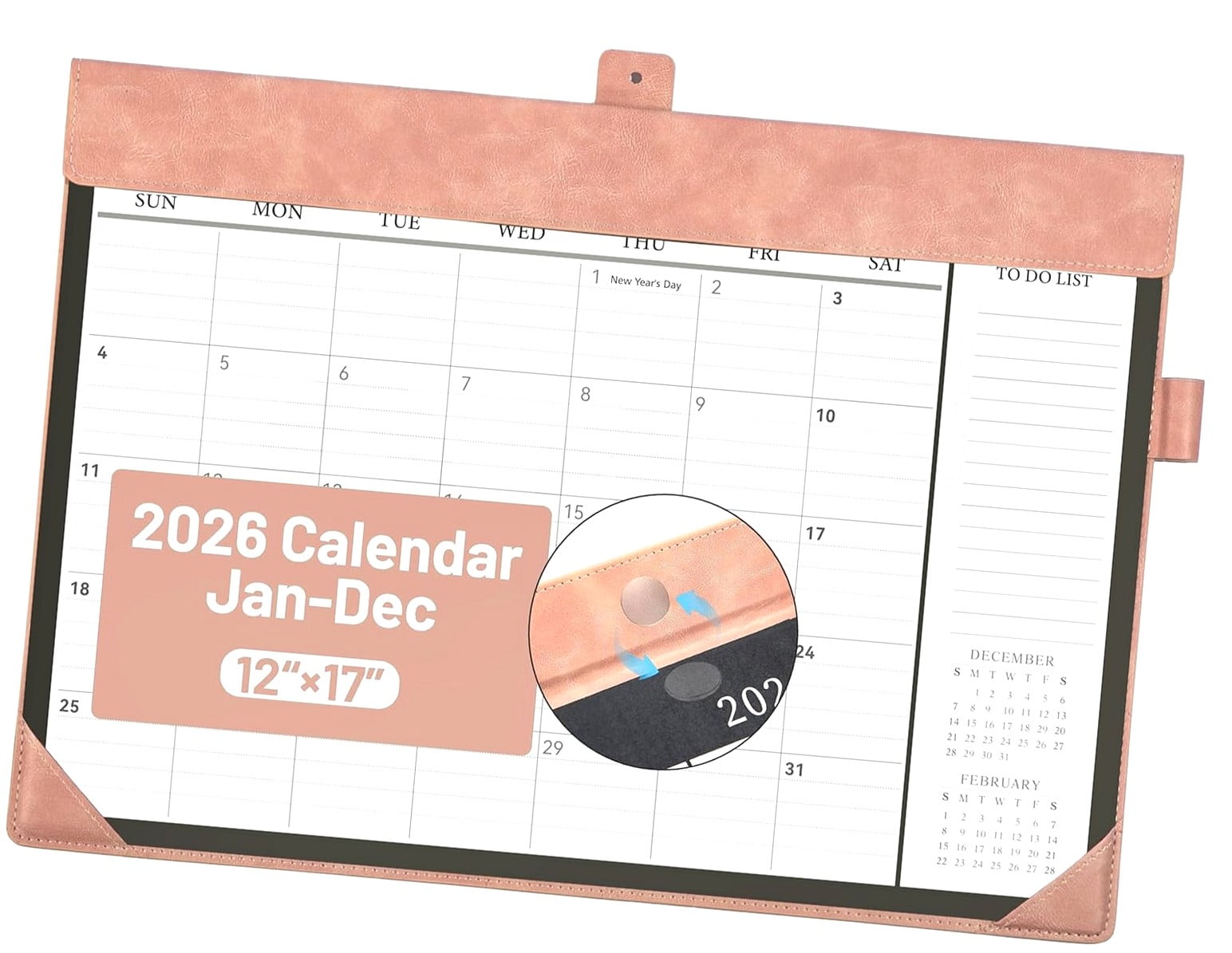 Myst Design Desk Calendar 2026 Jan to Dec with Plastic Cover, Desktop ...