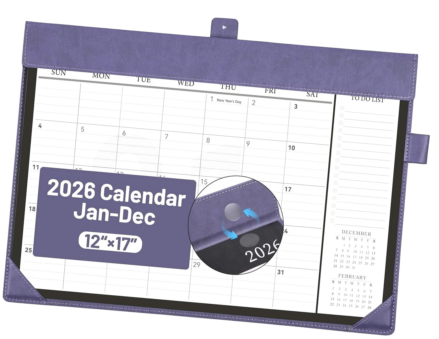 Myst Design Desk Calendar 2026 Jan to Dec with Plastic Cover, Desktop ...