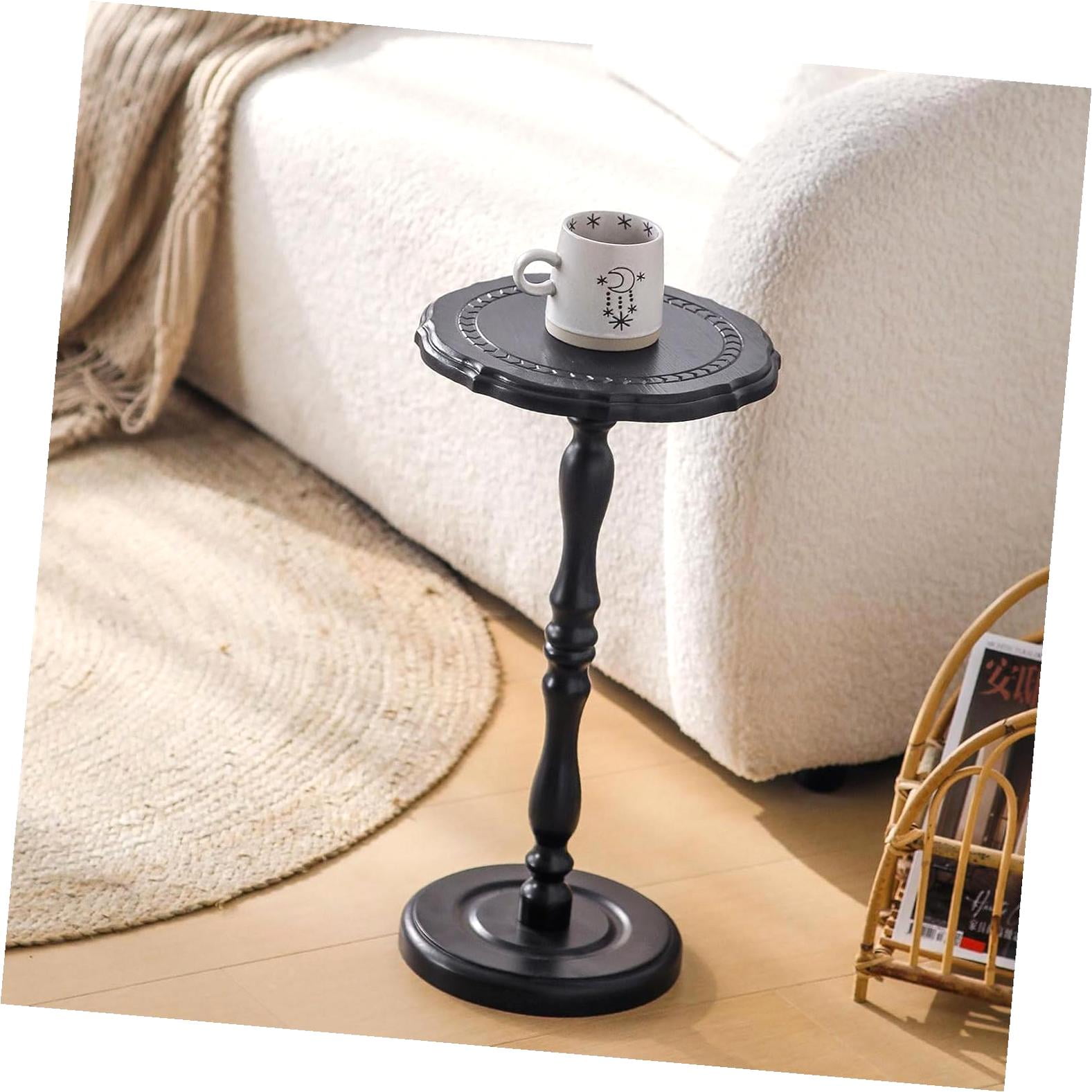 Myst Design Drink Table, Small Side Table for Small Spaces, Round Solid ...
