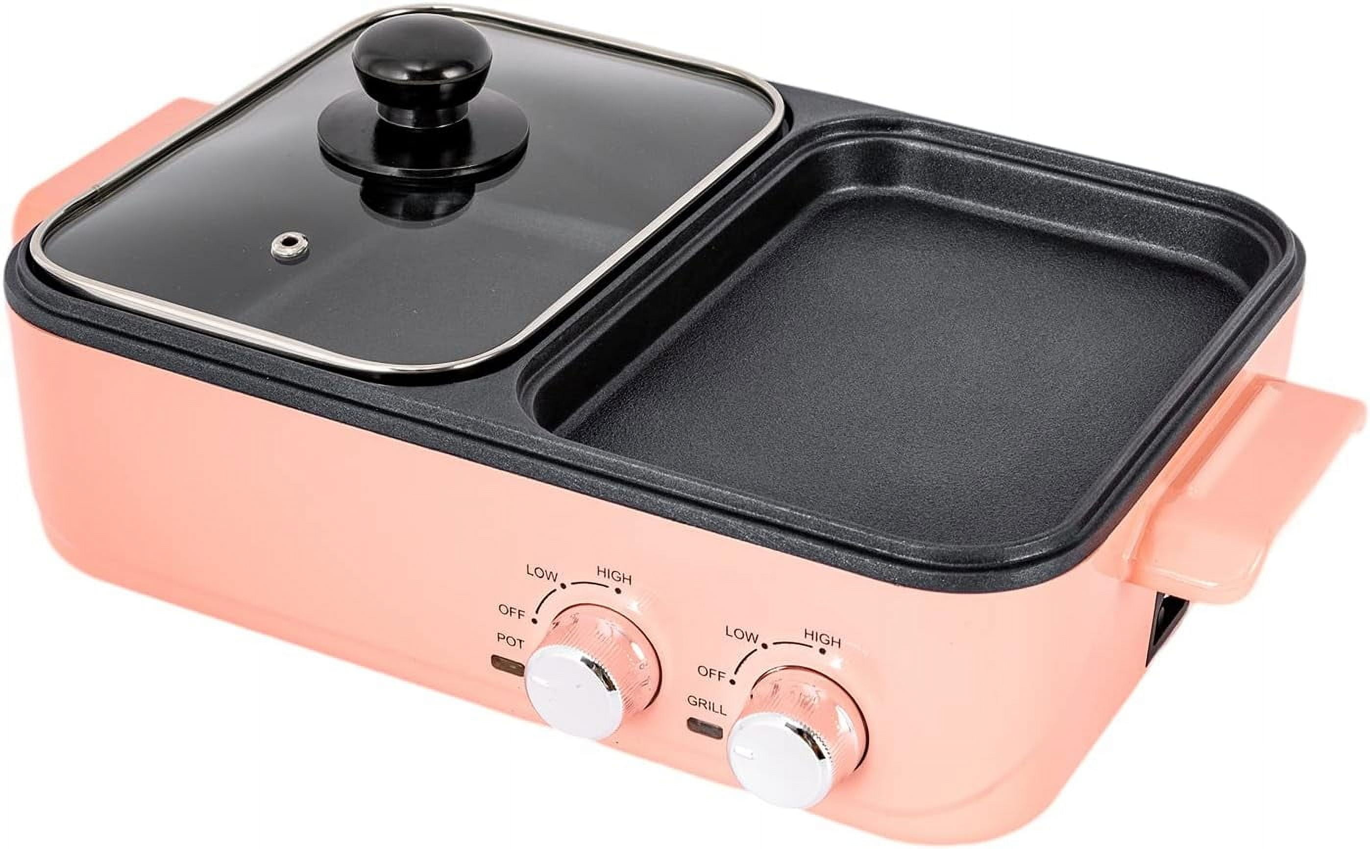 Myst Design Electric Hot Pot with Grill, 2 In 1 Multifunction Nonstick Griddle and Hot Pot ...