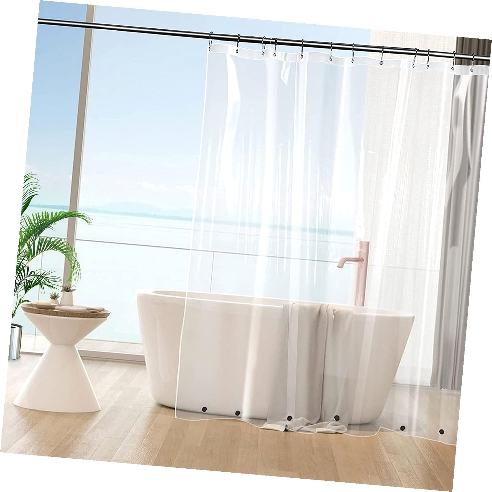 Myst Design Extra Clear Shower Curtain Liner 96 72 inch, PVEA Shower ...