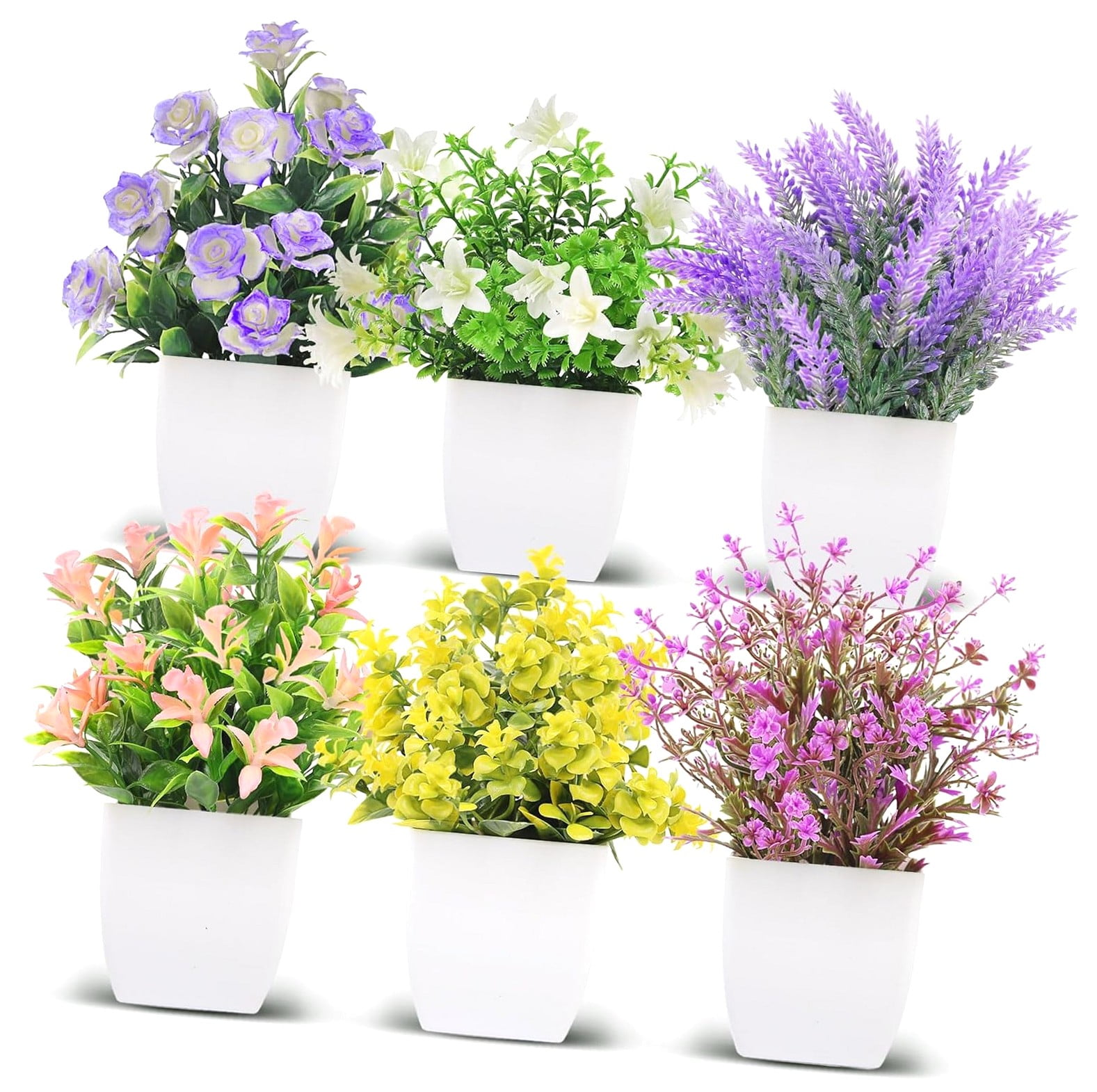 Myst Design Fake Potted Artificial , 8 Pack Artificial Eucalyptus Small ...