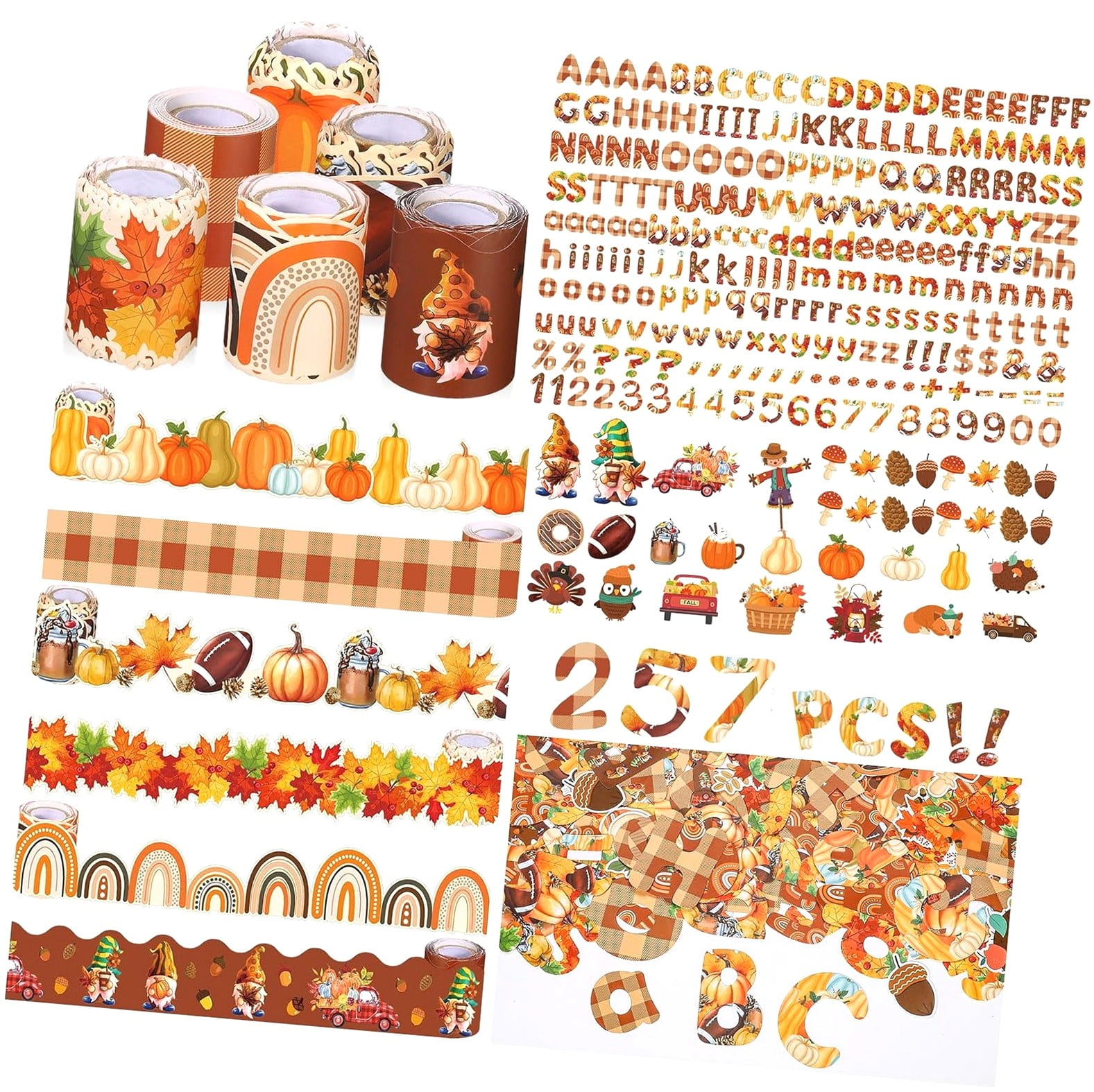 Myst Design Fall Bulletin Decoration Set 118 ft Thanksgiving Scalloped ...