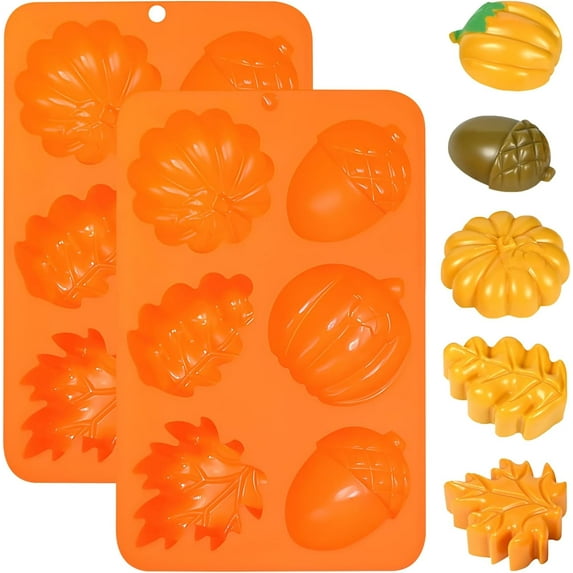Myst Design Fall Molds, 12-Cavity 3D Pumpkin Autumn Maple Acorn Cake ...