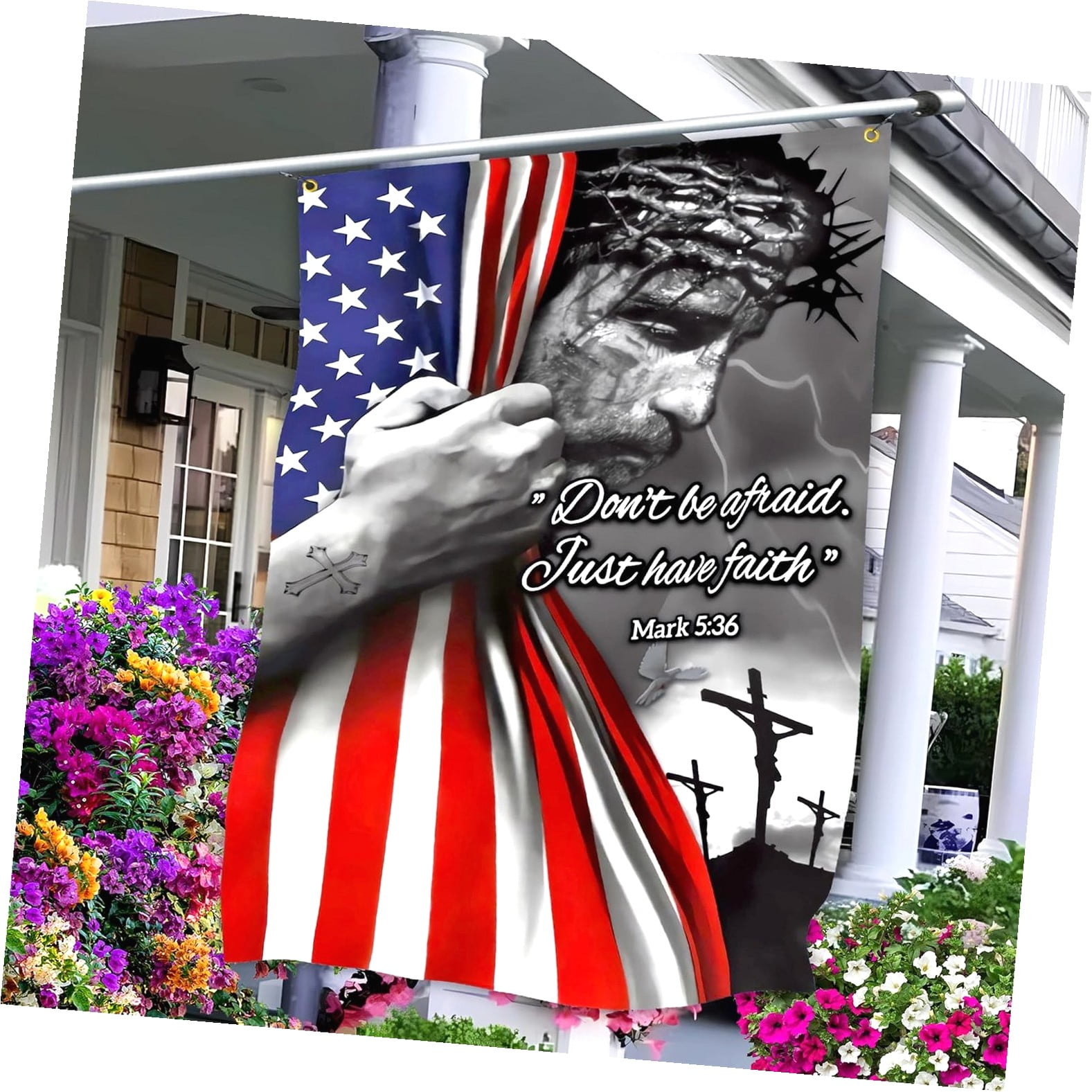 Myst Design 'Fear Not Just Have 3x5 Ft In God We Double-Sided Mirror ...