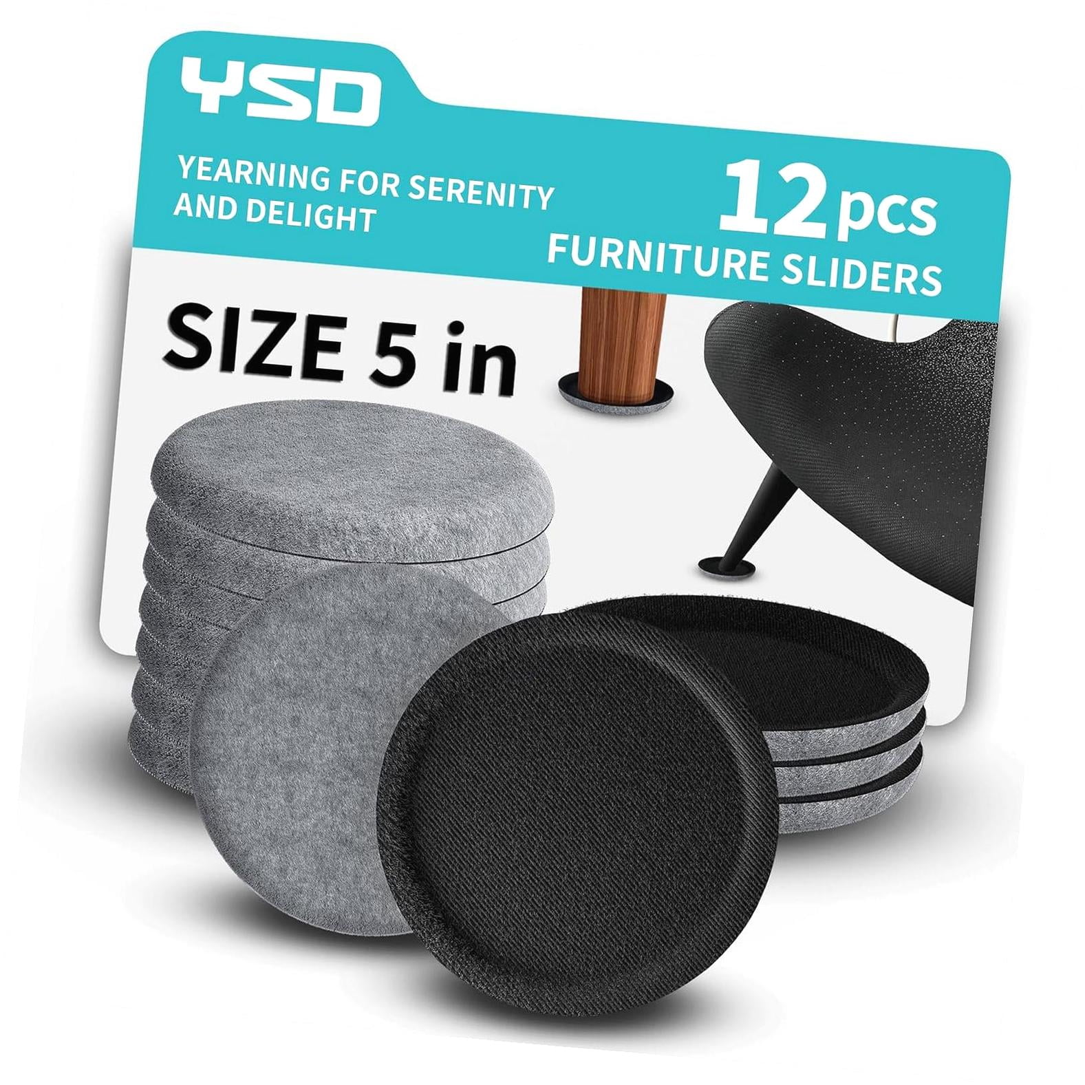 Myst Design Felt Furniture Sliders for Hardwood Floors-12-Pack 5 ...