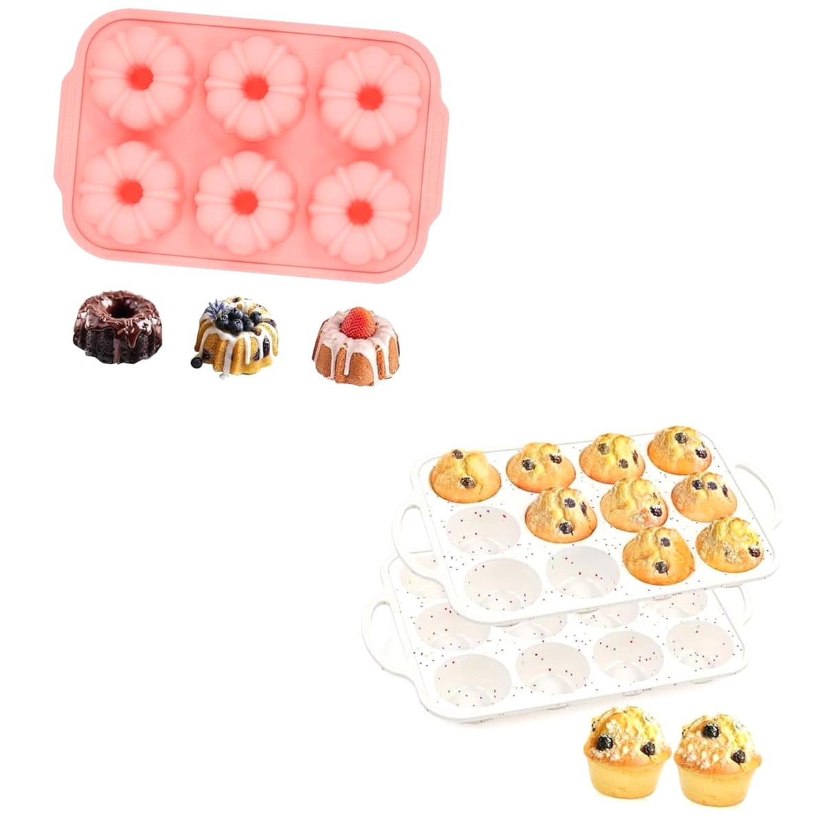 Myst Design Fluted Tube Cake Pans Muffin Pans with Metal Reinforced ...
