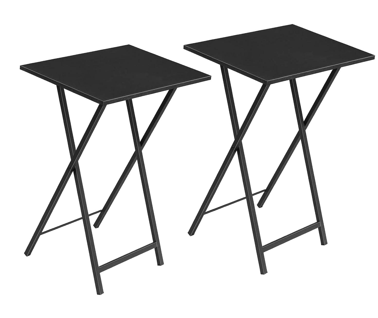Myst Design Folding TV Tray Tables, Set of 2 Side Tables for Small ...