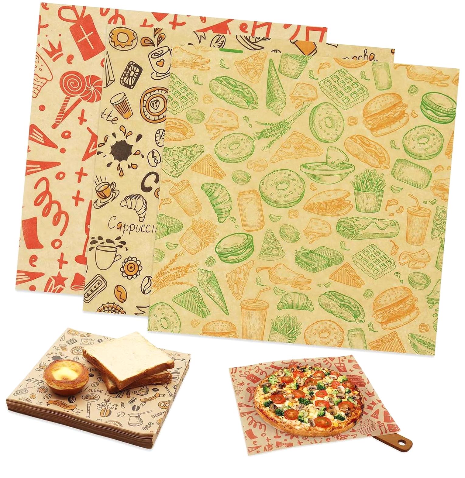 Myst Design Food Paper Sheets 12"x12" - 300Pcs Paper Liners for Plastic ...