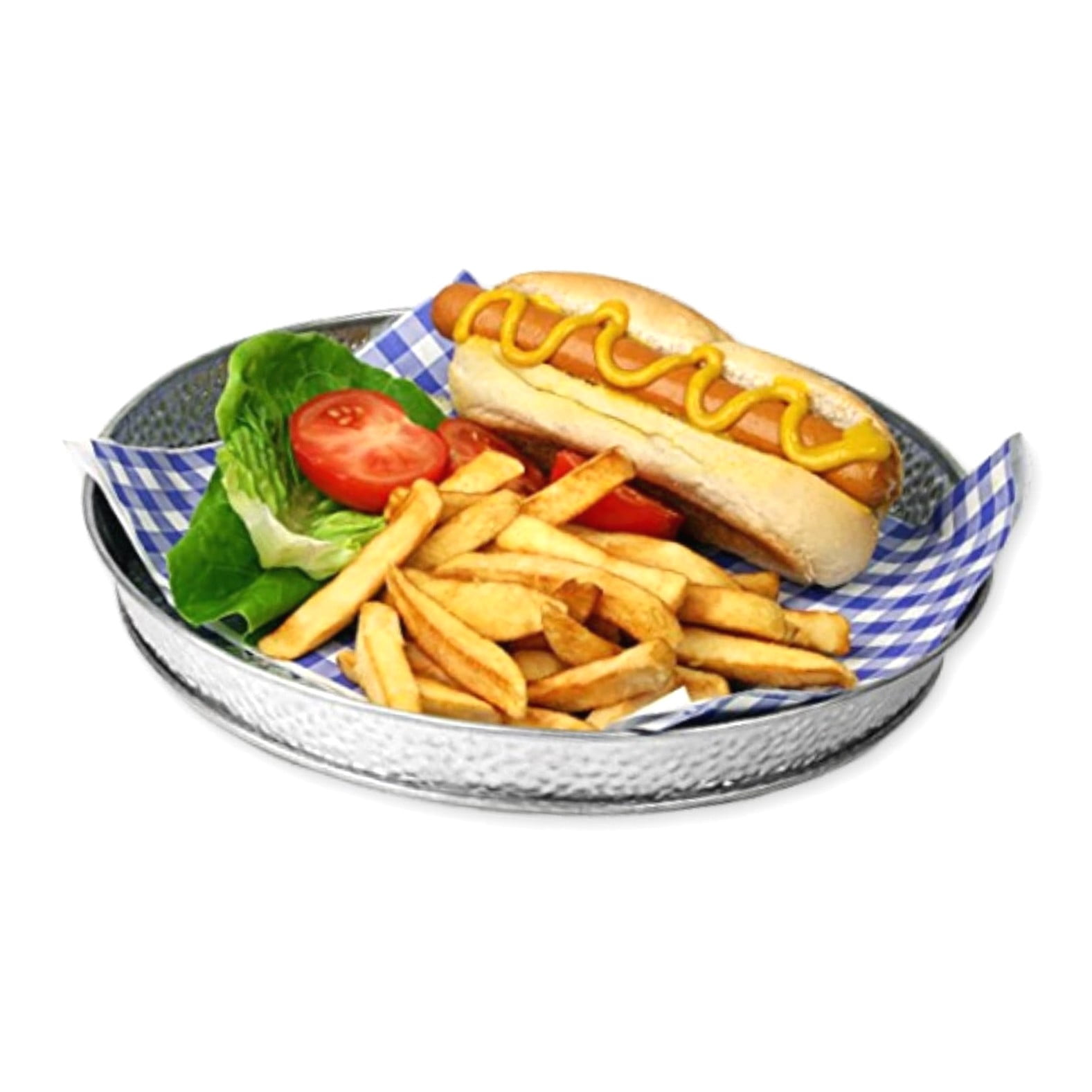 Myst Design GP12, Round Diner Platter, Galvanized Steel with Pebble ...