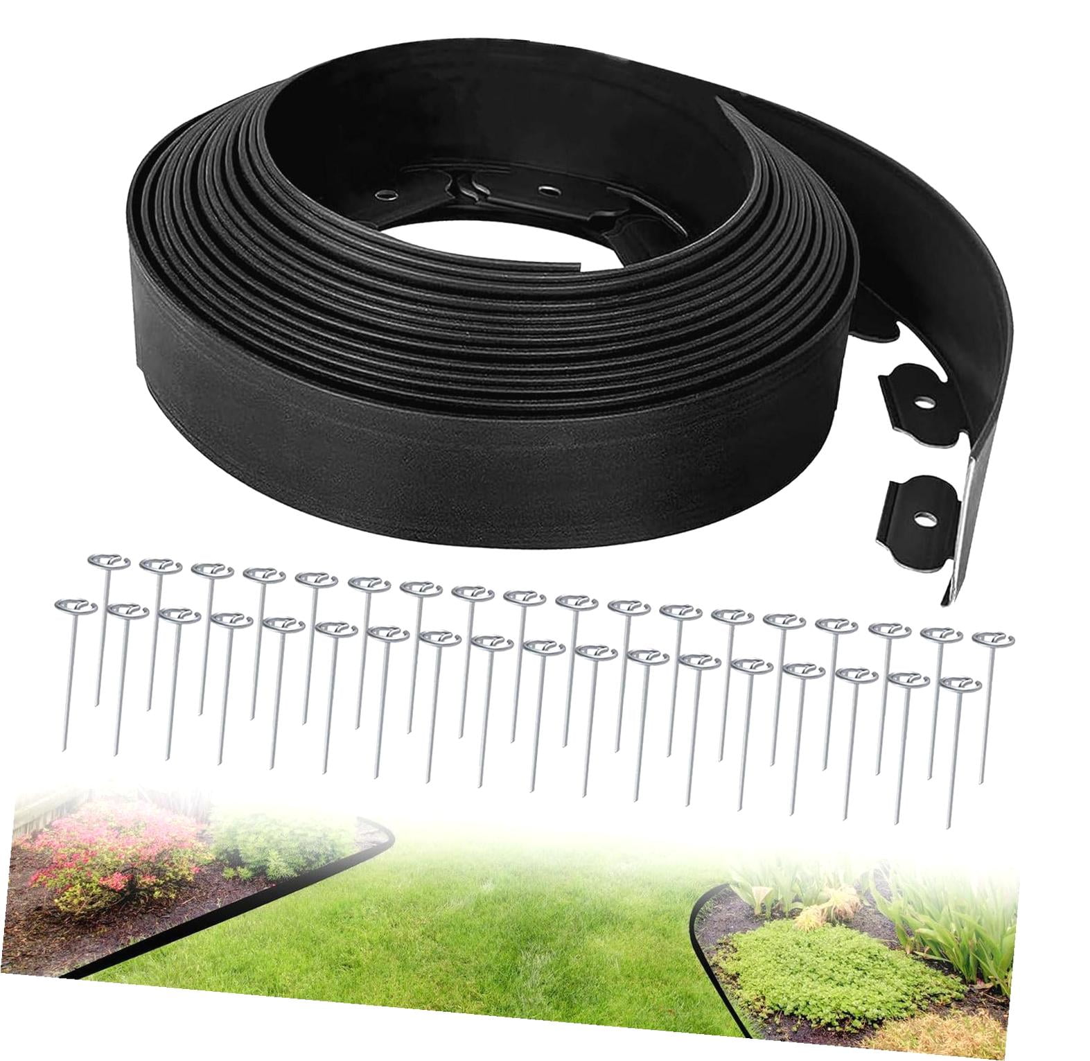 Myst Design Garden Border, 100 Foot Lawn Edging Set with 90 Metal Pegs ...