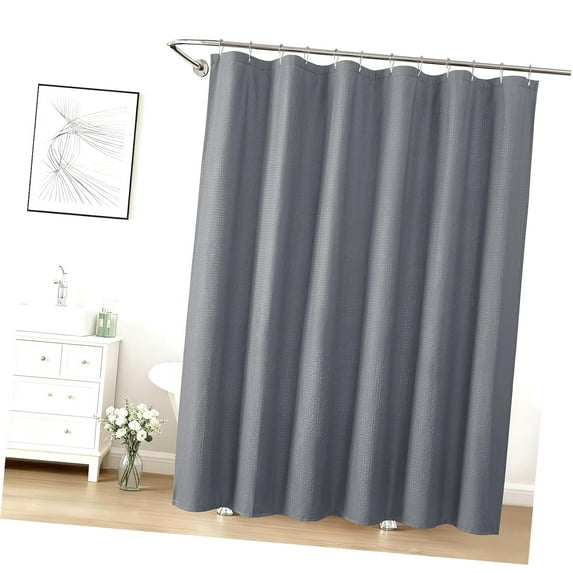 Myst Design Grey Shower Curtains for Bathroom, Dot Embossed Textured ...