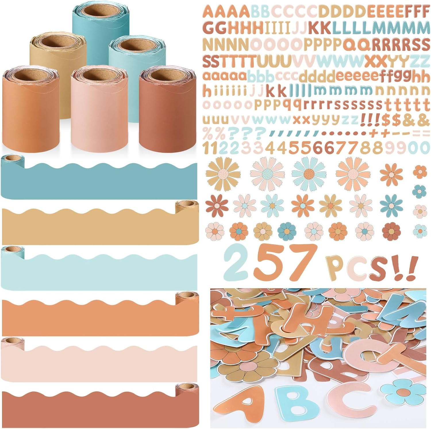 Myst Design Groovy Bulletin Decoration Set 118 ft Scalloped Bulletin ...