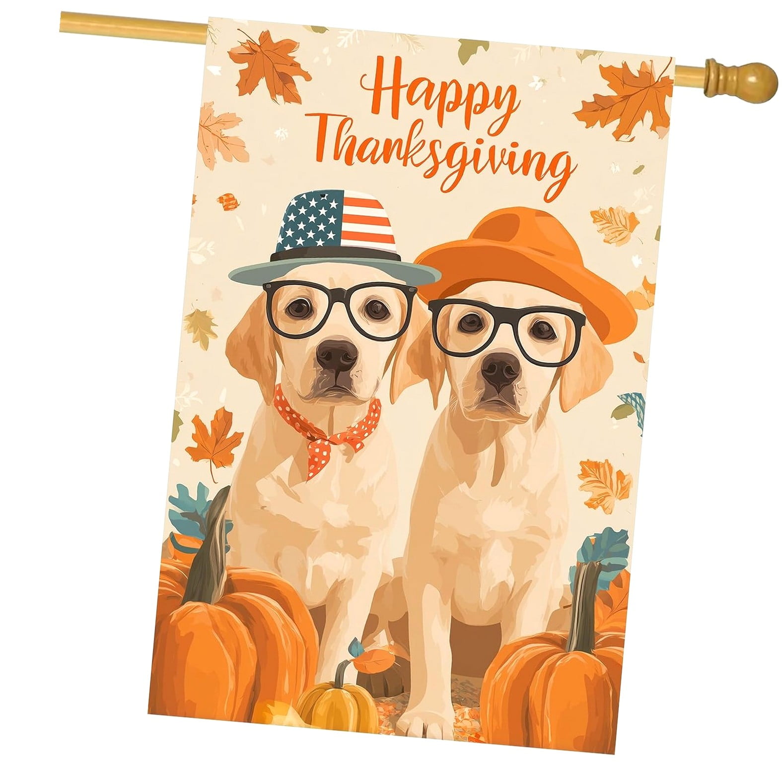 Myst Design Happy Thanksgiving Labrador Dogs House 28x40 Inch Double ...