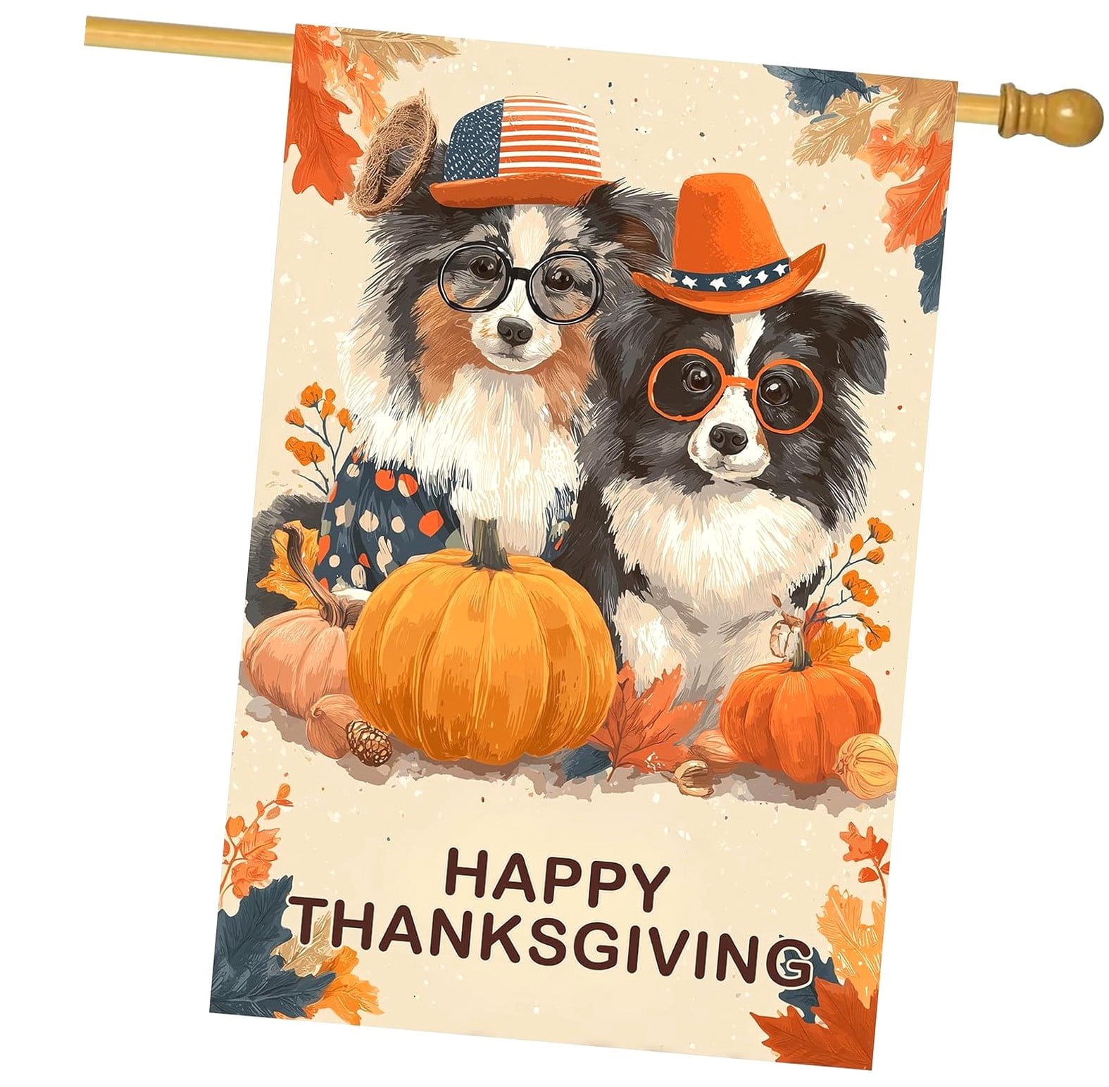 Myst Design Happy Thanksgiving Shepherds Dogs House 28 40 Inch Double ...