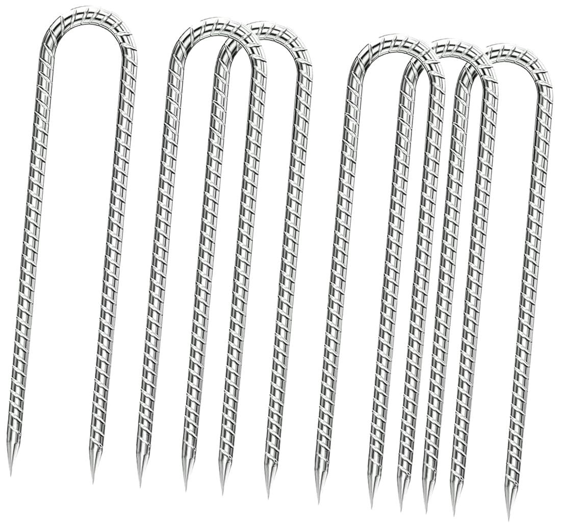 Myst Design Heavy-Duty Ground Stakes, 12 inch, U-Hook Galvanized Anti ...