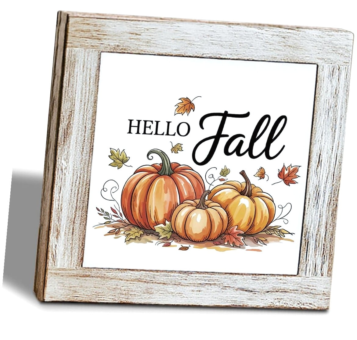 Myst Design Hello Fall Sign, Autumn Decoration Wood Sign, Pumpkin Decor ...