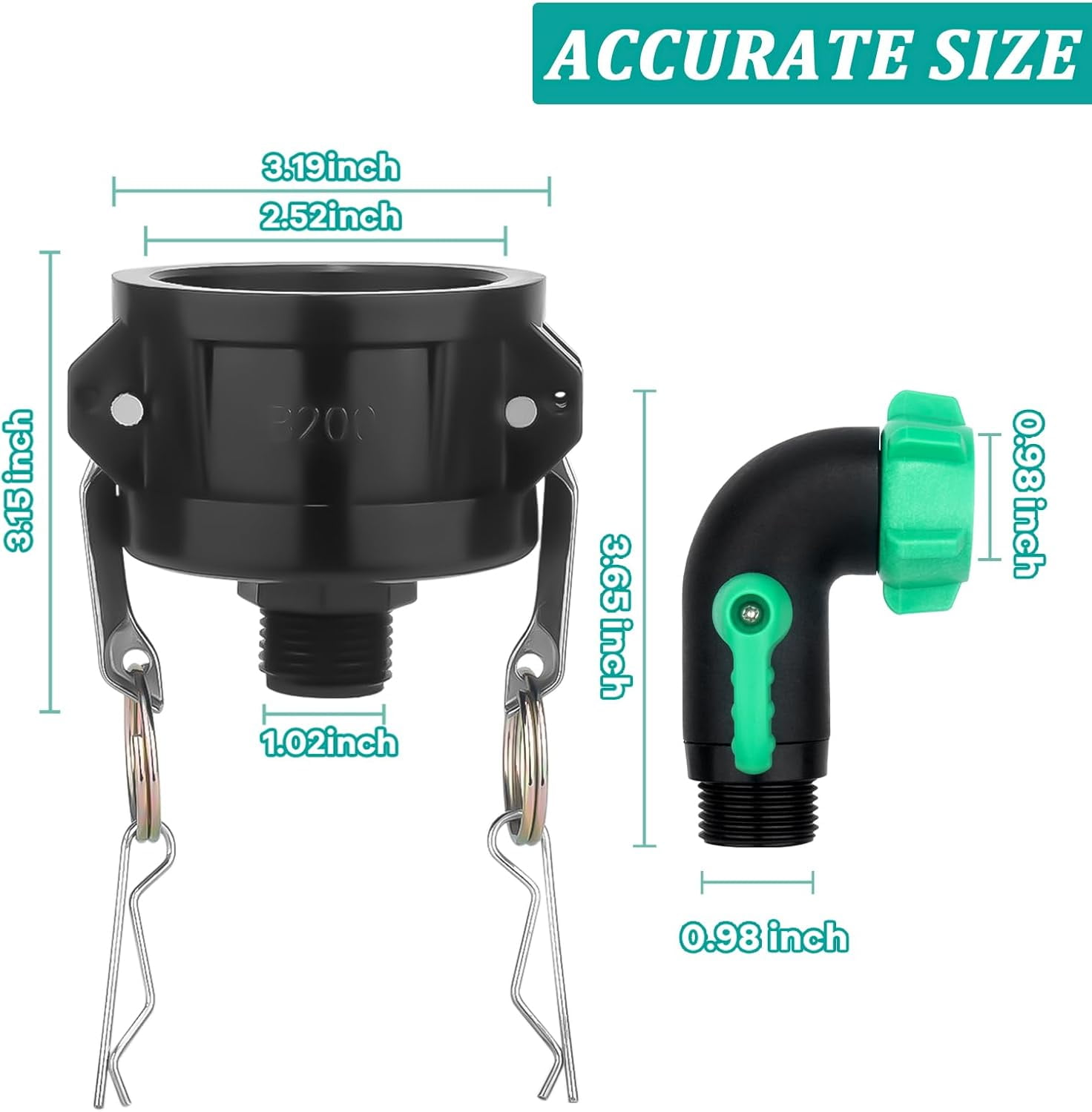 Myst Design IBC Tote Fittings, 275 330 Gallon IBC Tote Adapter 2 Inch ...