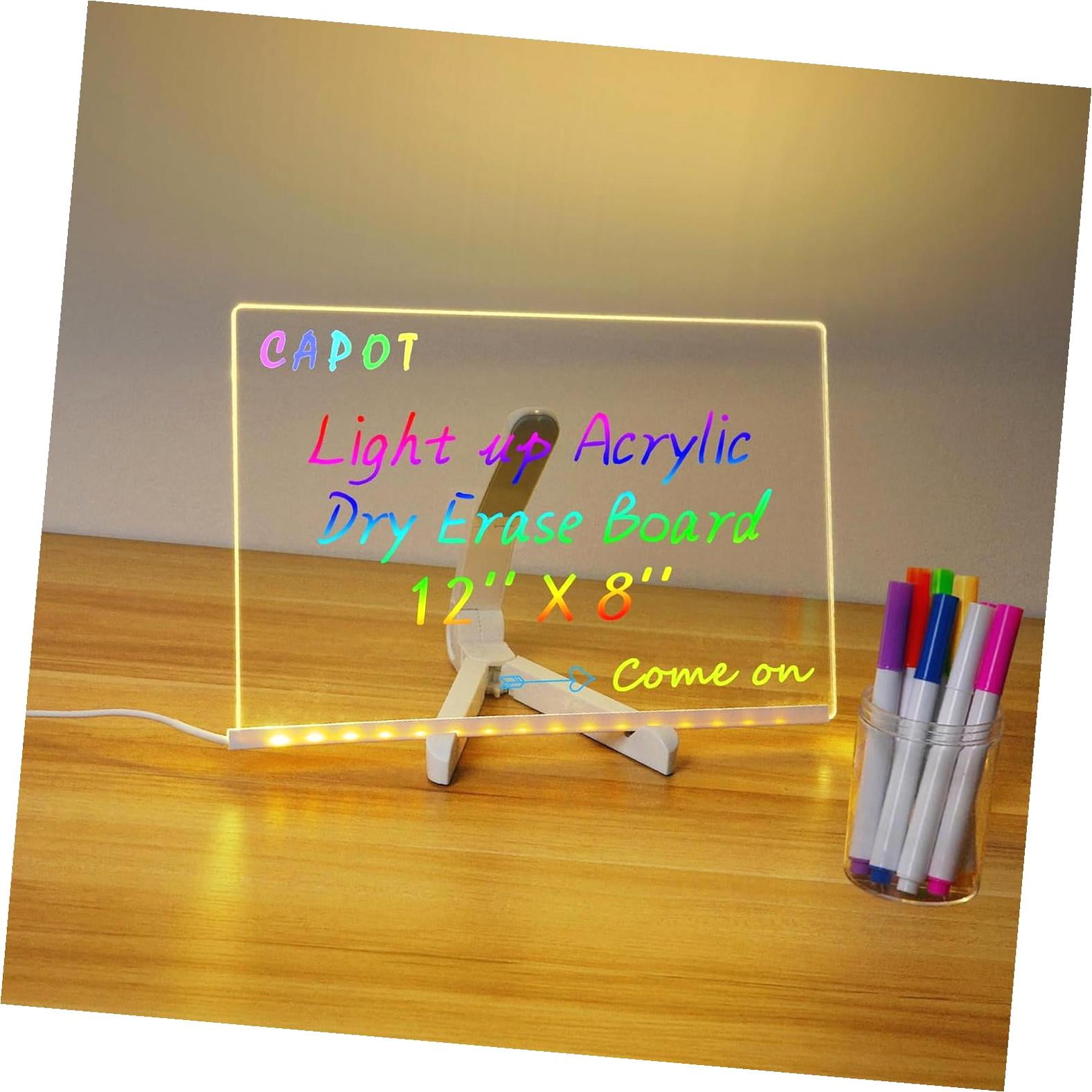 Myst Design Illuminated Acrylic Board 11.8 X 7.9” Transparent Light-Up ...