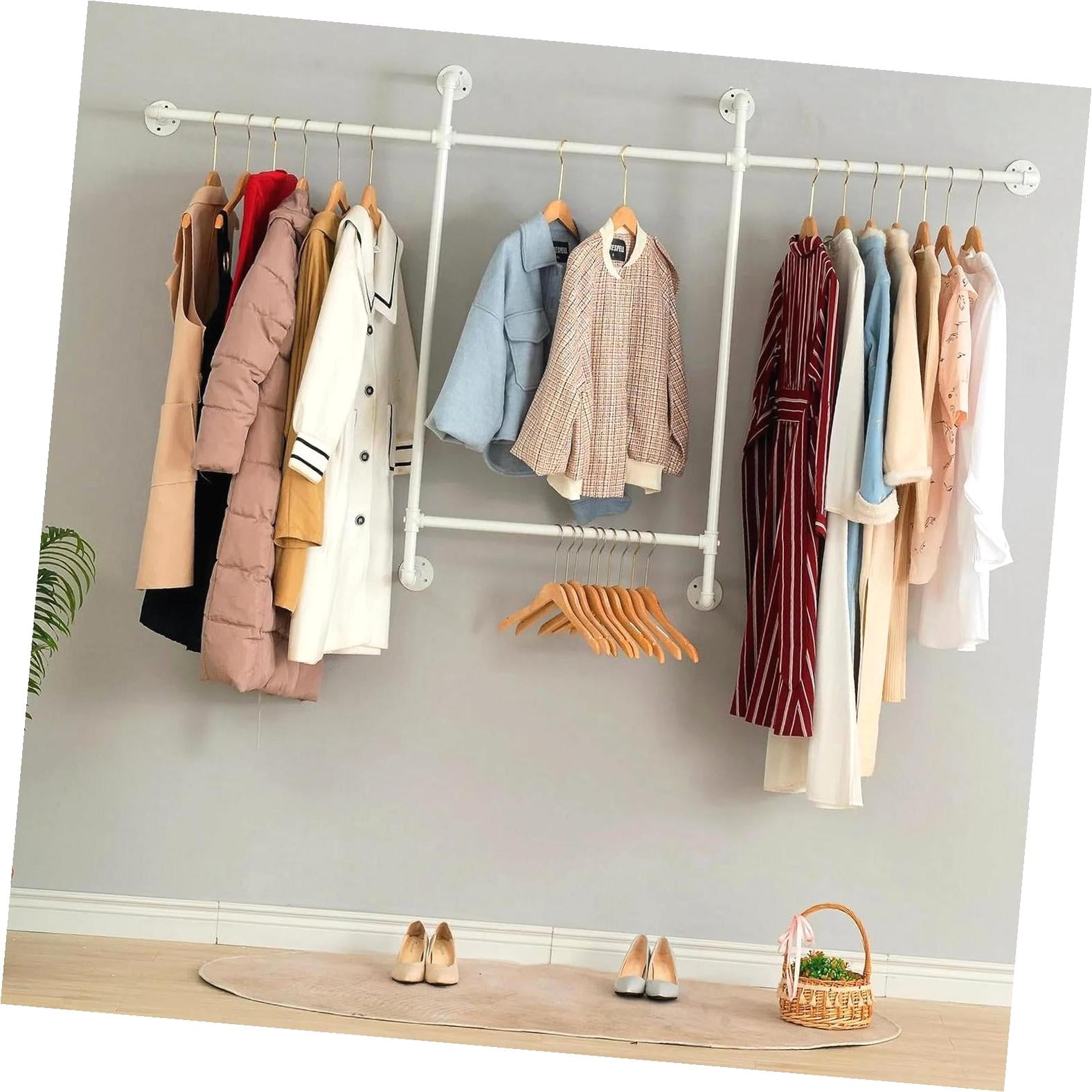 Myst Design Industrial Clothing Racks Garment Racks, Wall Mounted Pipes ...