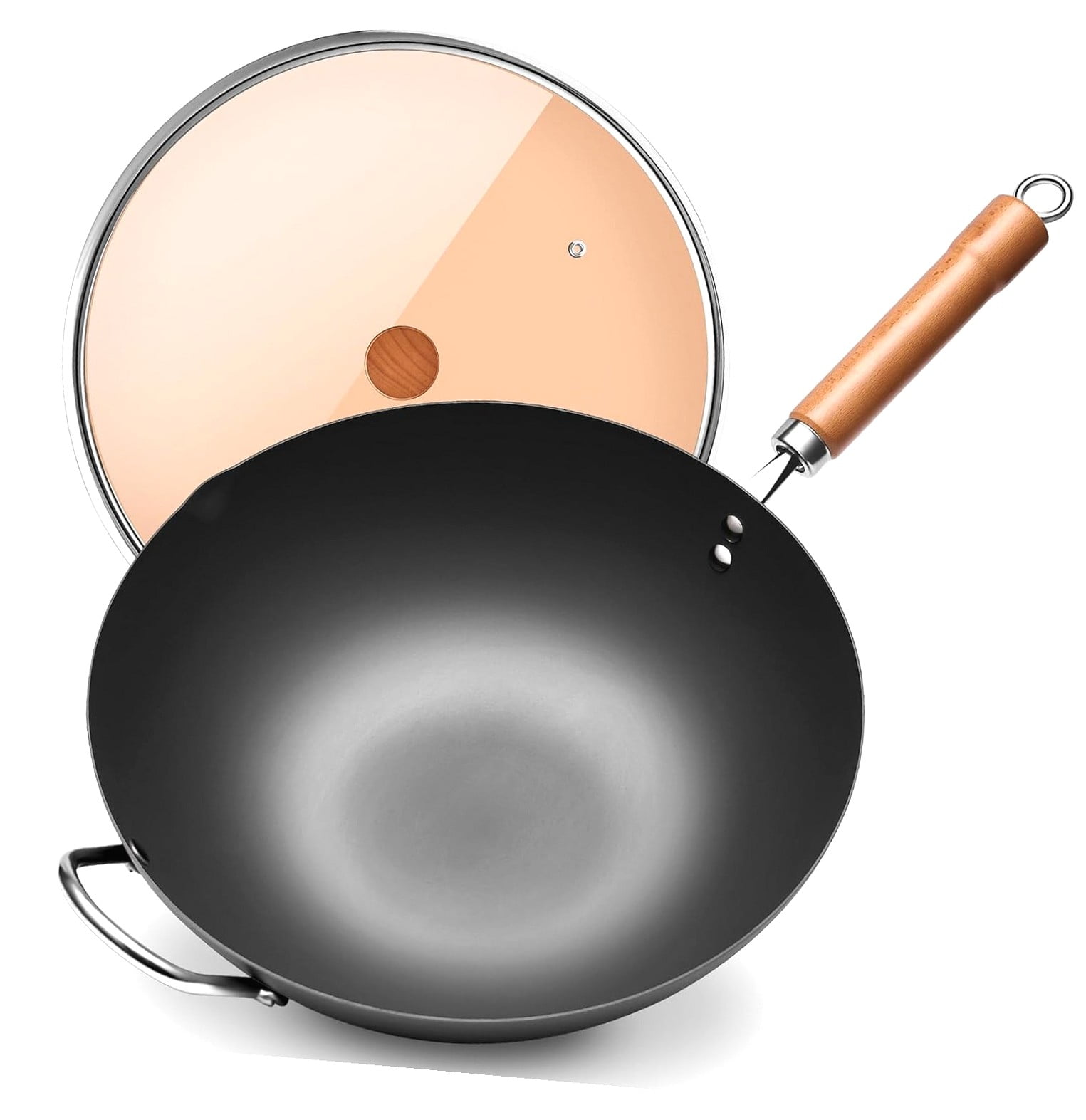 Myst Design Iron Wok,12.59 inch Woks for Stir-fry, Chinese Stir Fry Pan ...