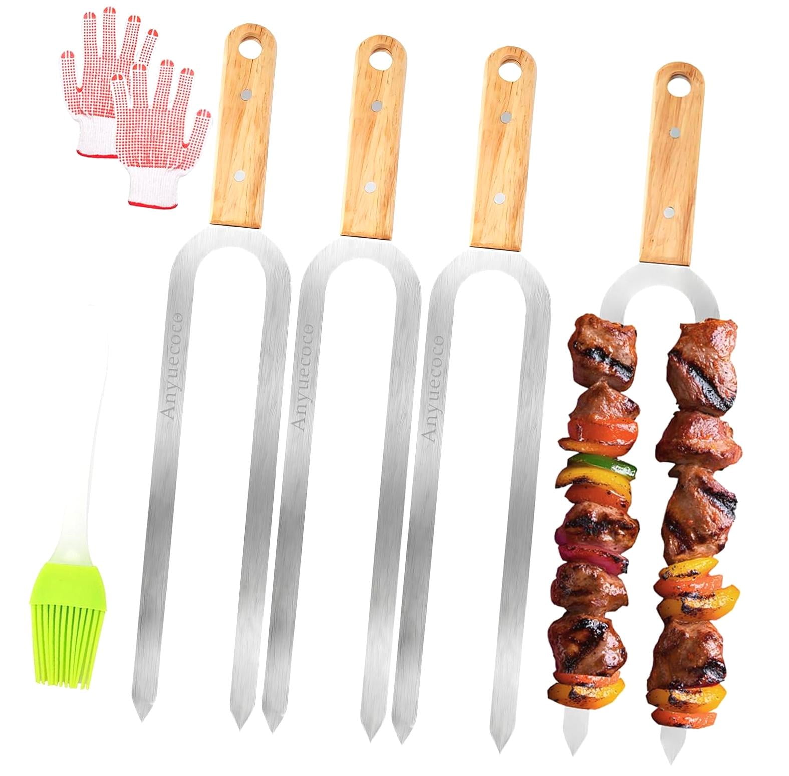 Myst Design Kabob Skewers for Grilling,4 PCS - 17 Inch Skewers for ...