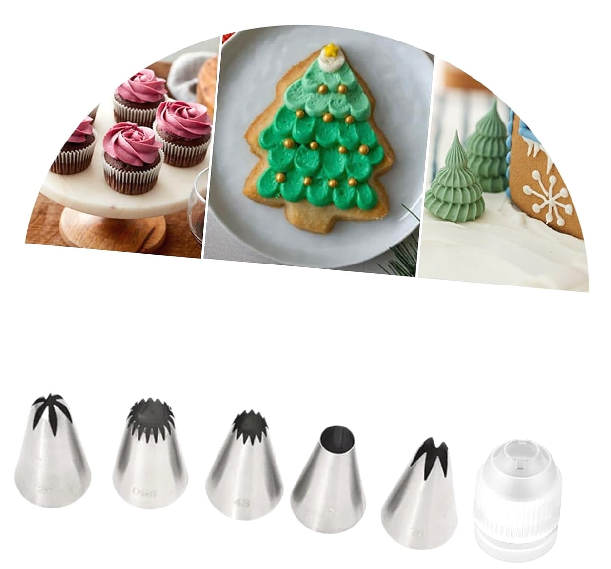 Myst Design Large Piping Tips with Coupler, 1M 2D 4B 1A D66 Icing Tips ...