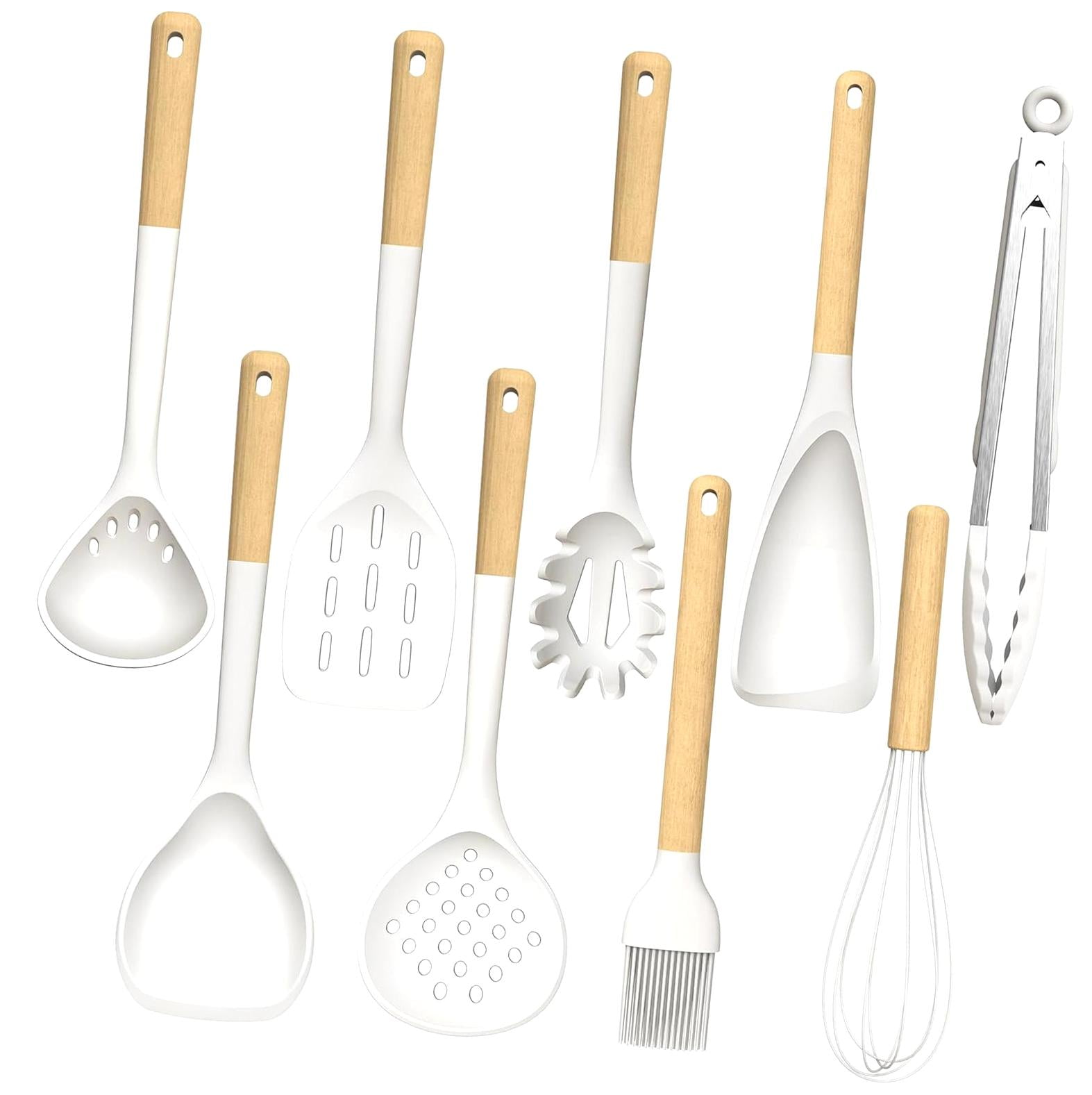 Myst Design Large Silicone Cooking Utensils Set - Heat Resistant ...