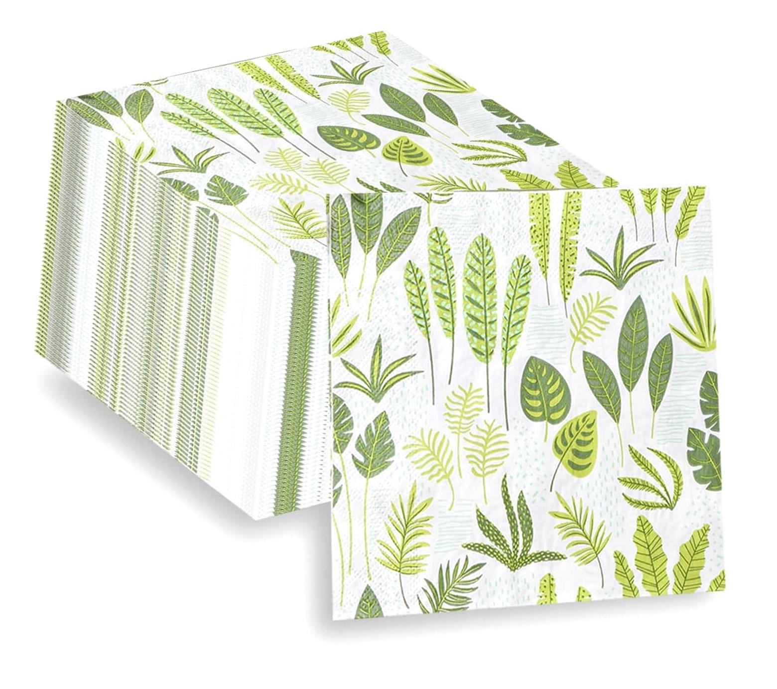 Myst Design Leaf & Grass Print Party Napkins, Decorative 12-Inch Paper ...