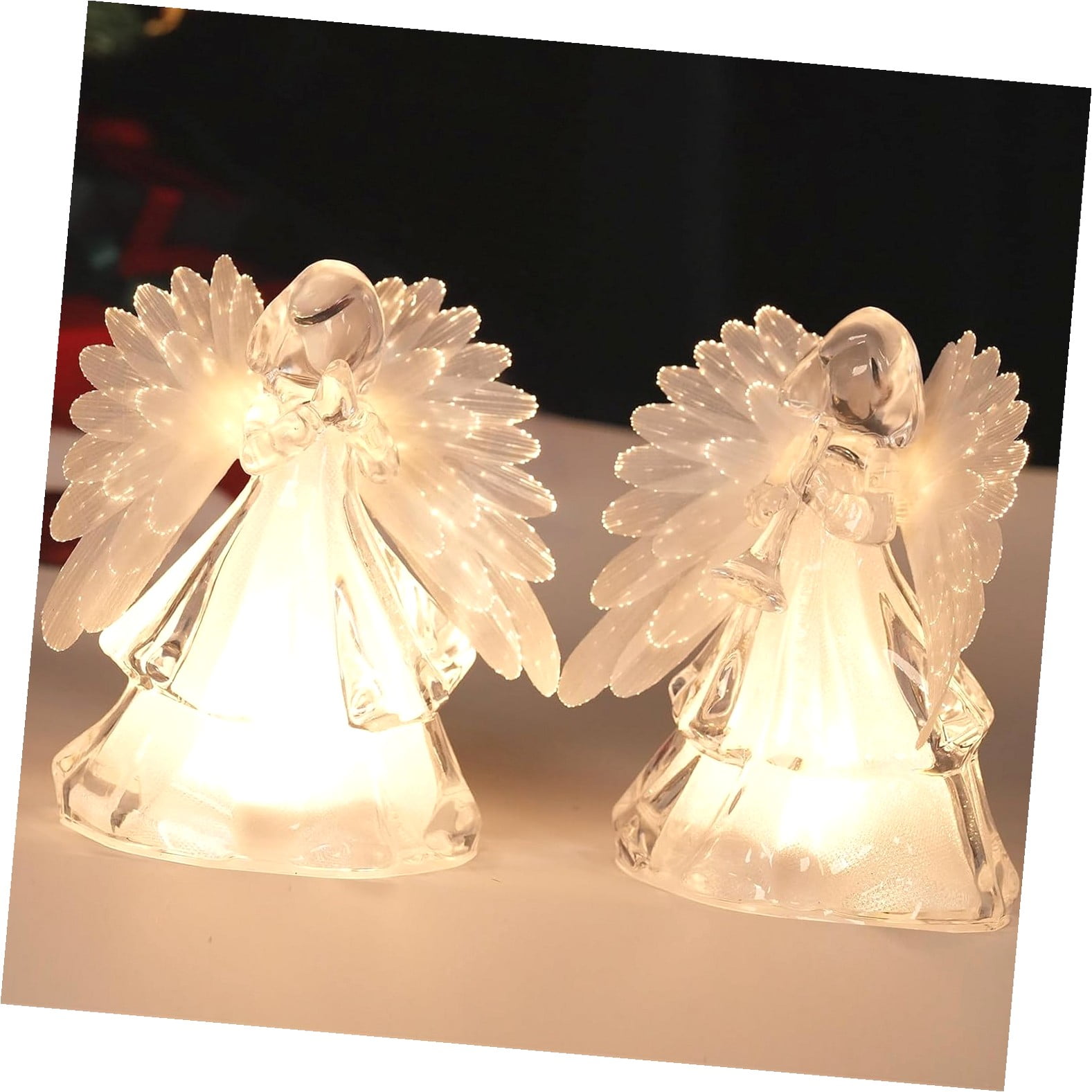 Myst Design Light Figurines 2-Pack with Fiber Optic Lights, Battery ...