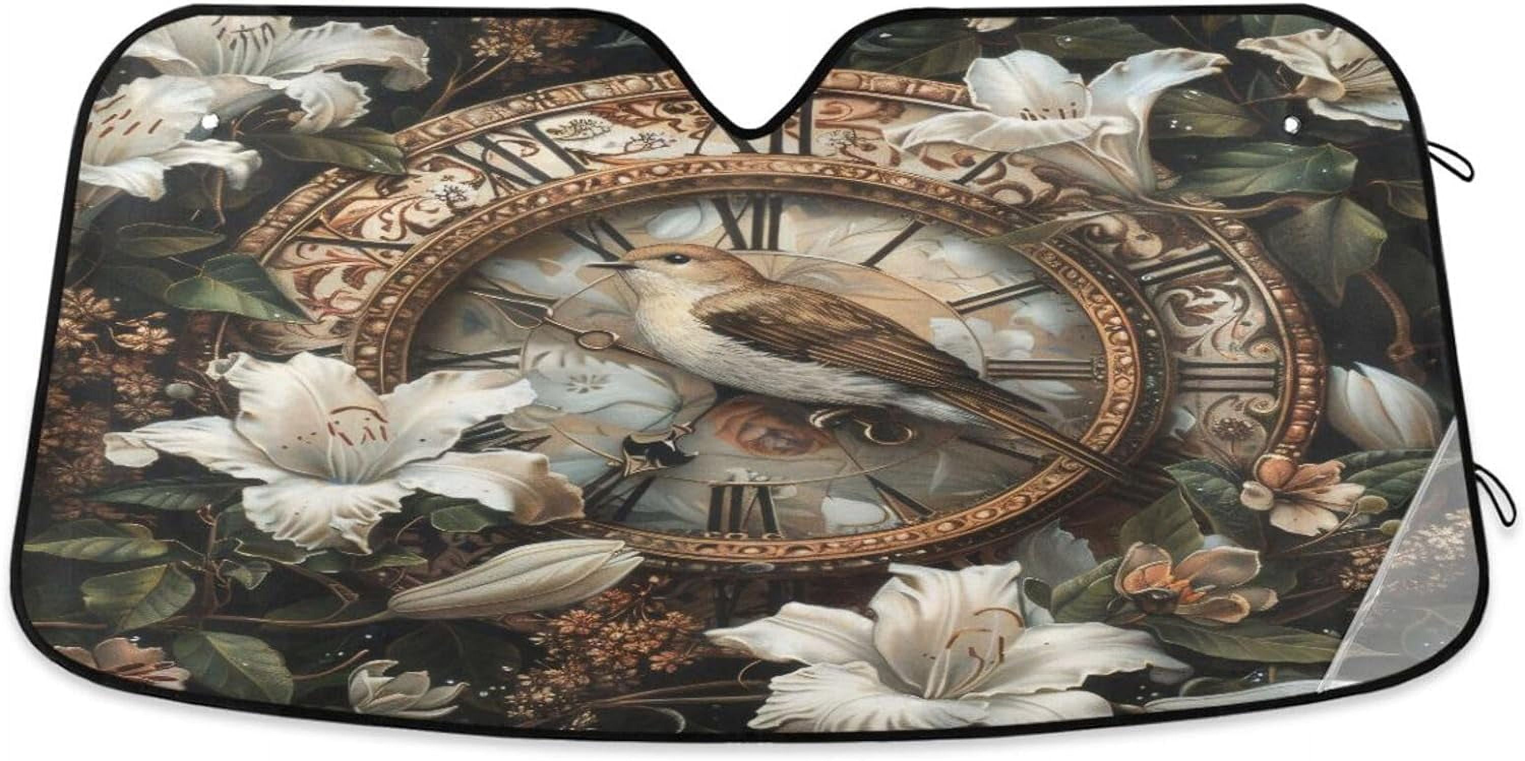 Myst Design Lily Valley Clock Windshield Sun Shade for Cars, Trucks ...