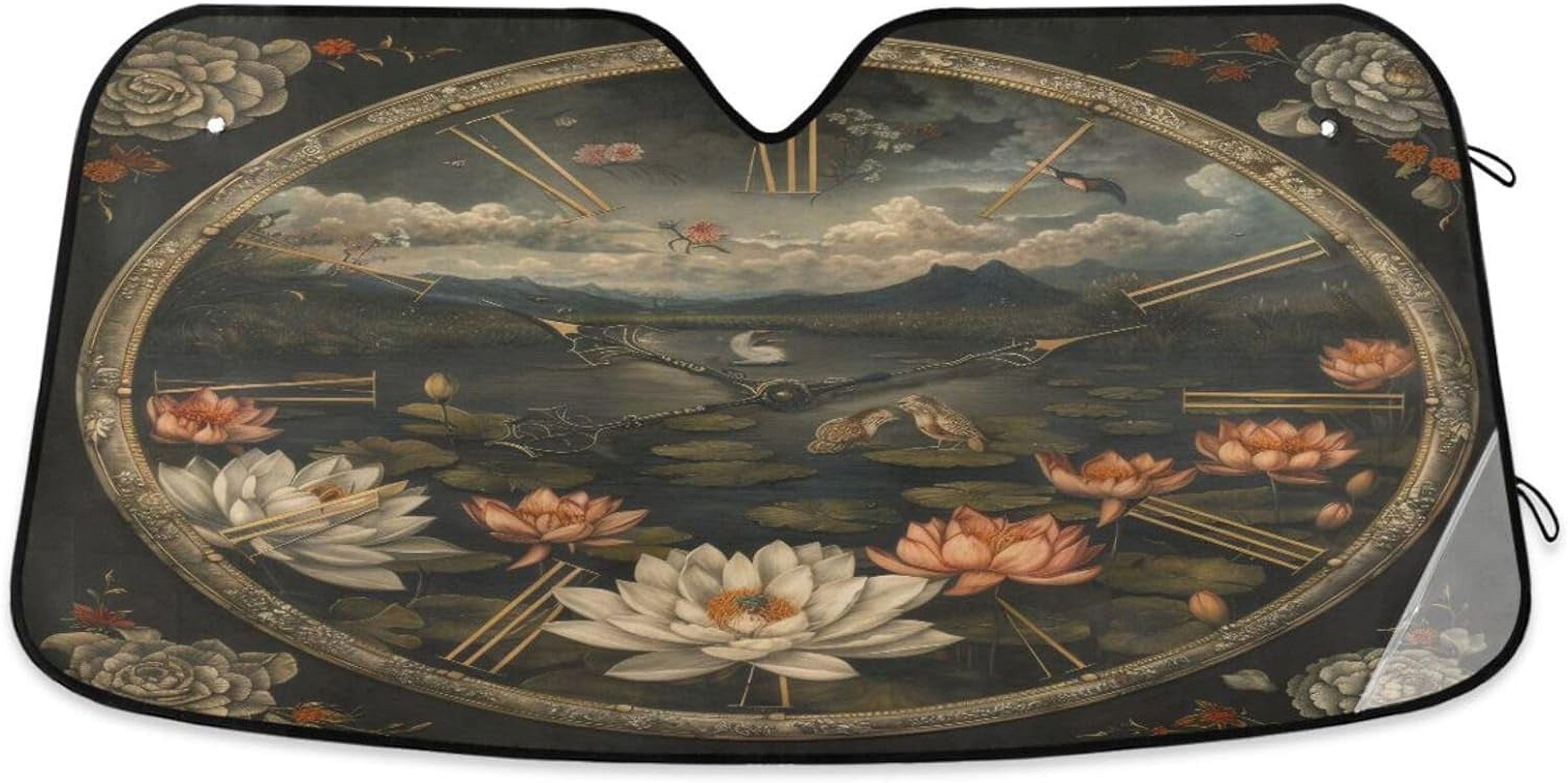 Myst Design Lily Valley Clock Windshield Sun Shade for Cars, Trucks ...