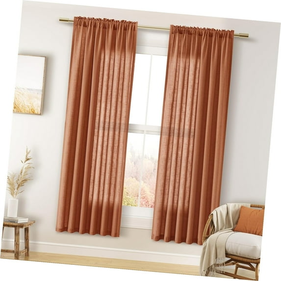 Myst Design Linen Curtains 72 Inch Length for Room or Bedroom, 2 Panels ...