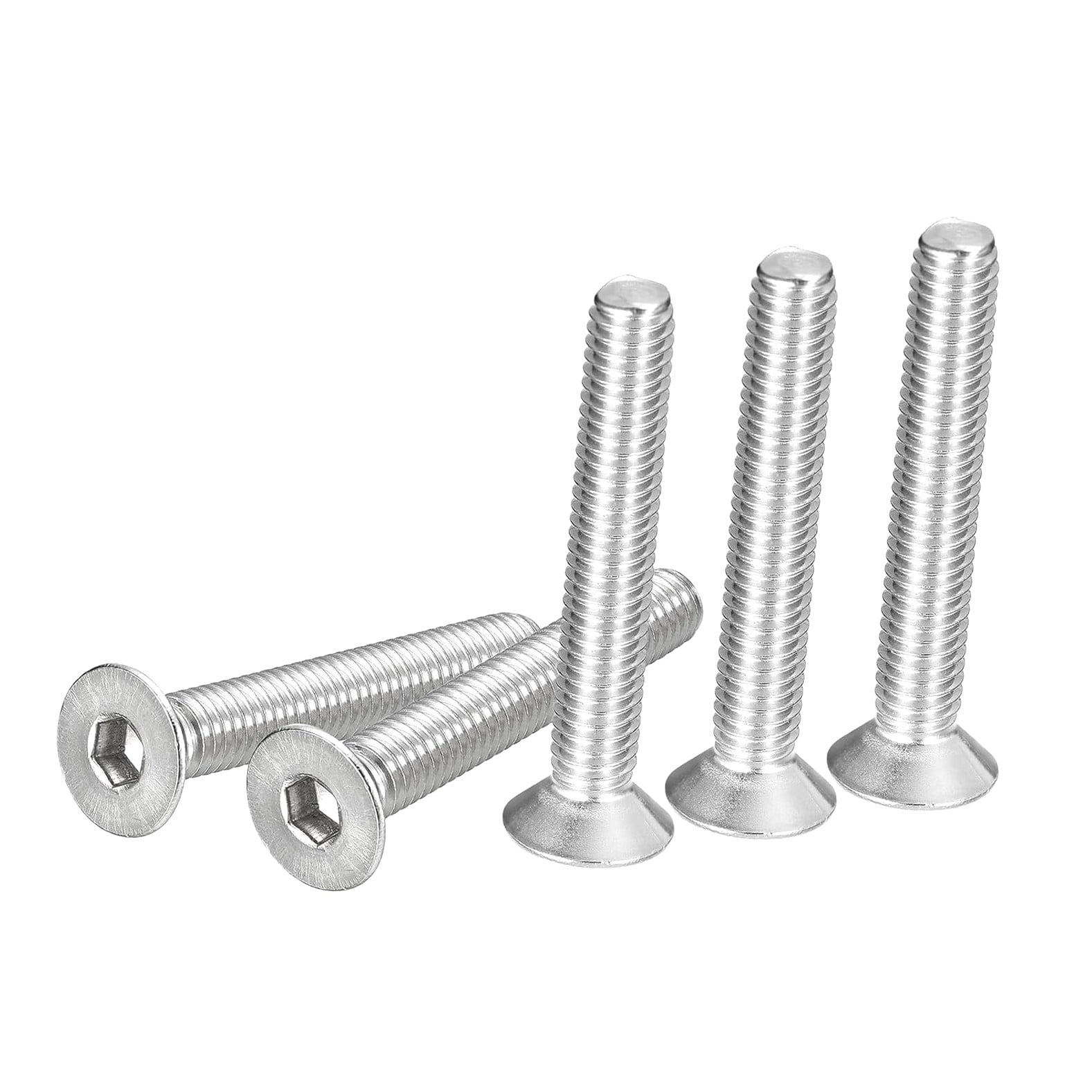 Myst Design M6-1 40mm Flat Cap Screws, 10 Pack 304 Steel Hex Flat ...