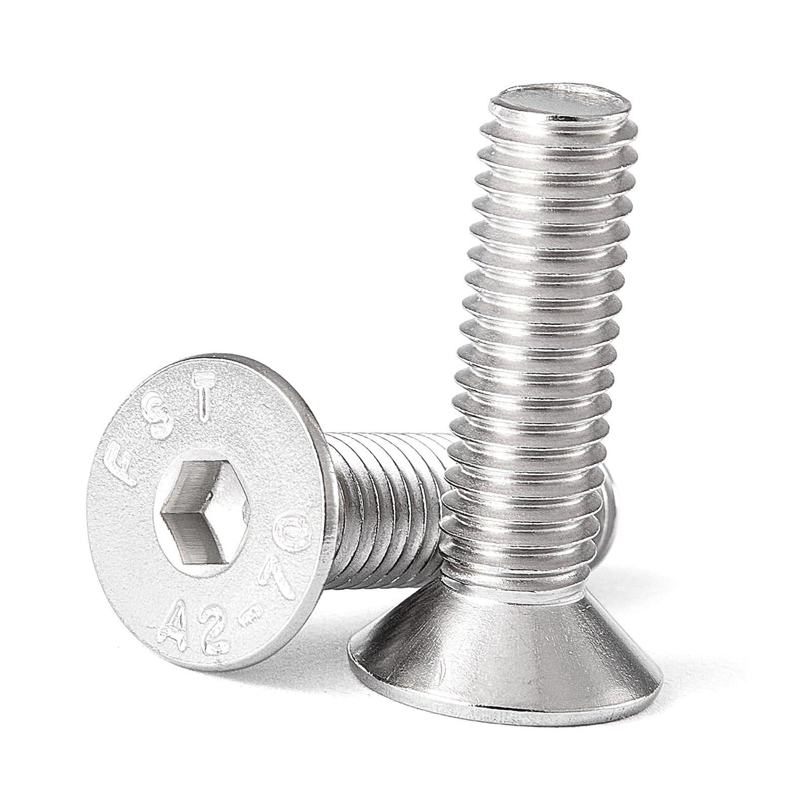 Myst Design M8-1. 12mm Flat Hex Cap Screws Countersunk Bolts, 304 Steel ...