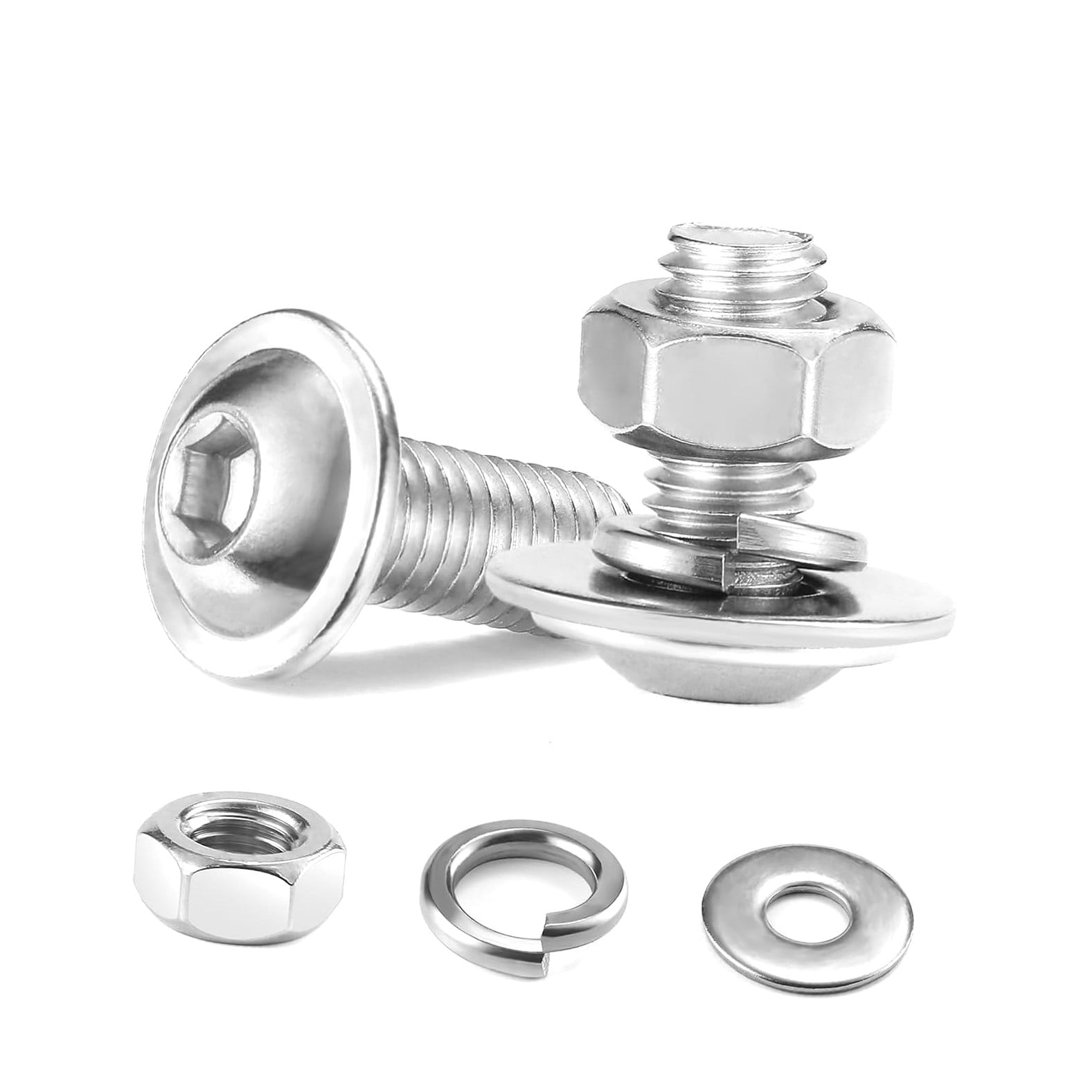 Myst Design M8 18mm Flanged Button Screws Bolts, Nuts, Flat Lock ...