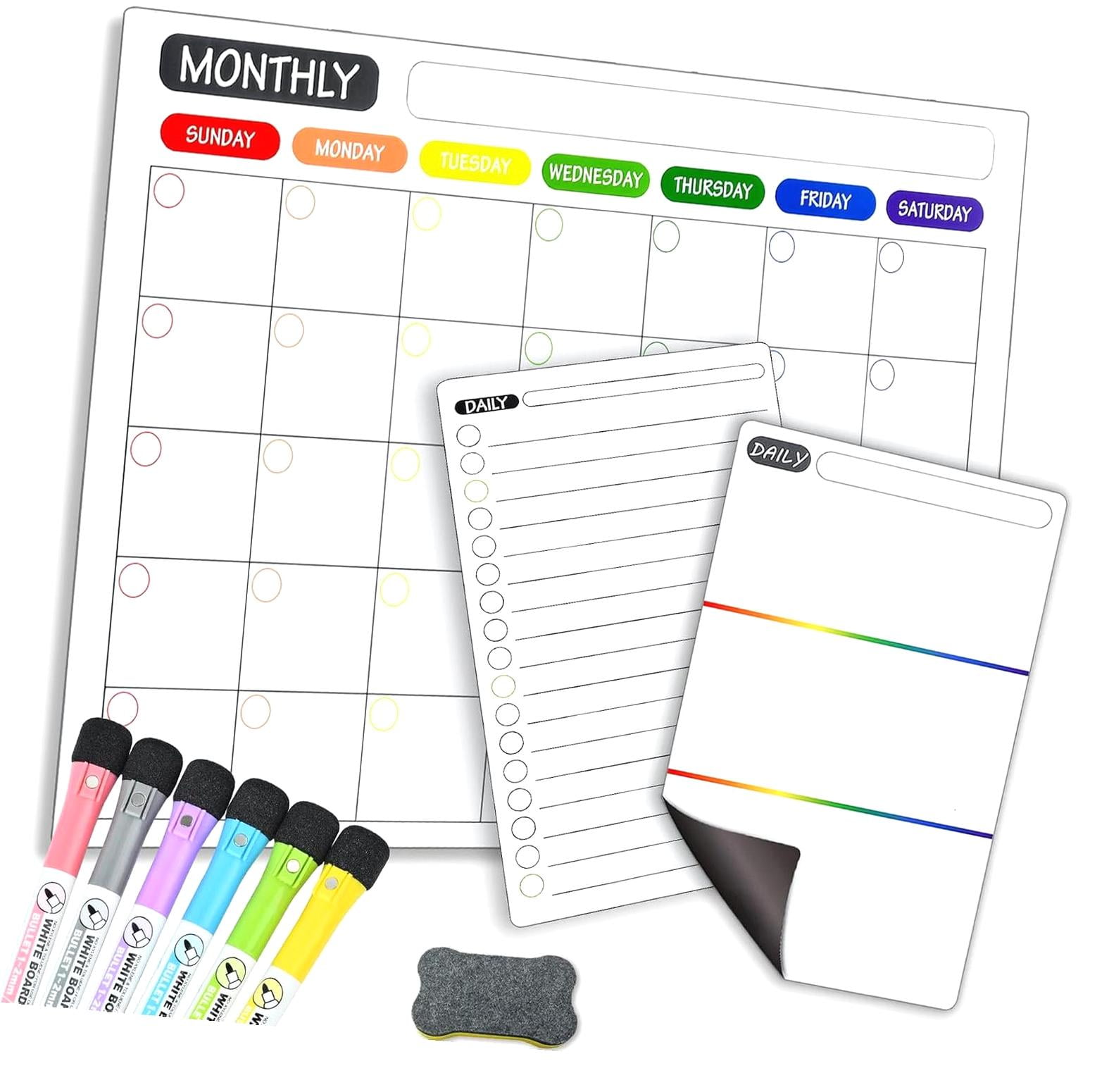 Myst Design Magnetic Refrigerator Calendar, 15.7'' x 11.8'' Monthly Set ...